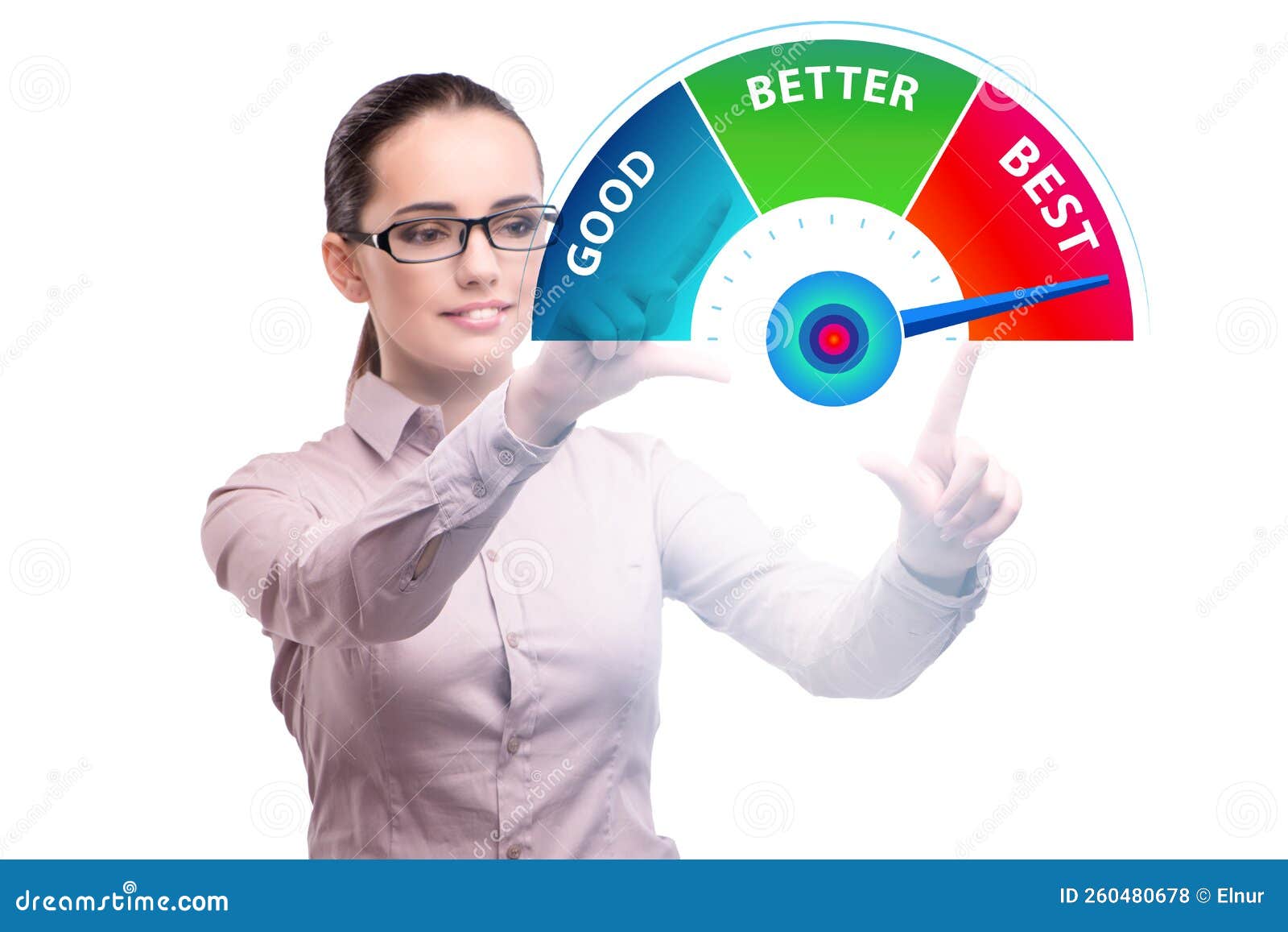 Businesswoman in Good Better and Best Concept Stock Photo - Image of ...