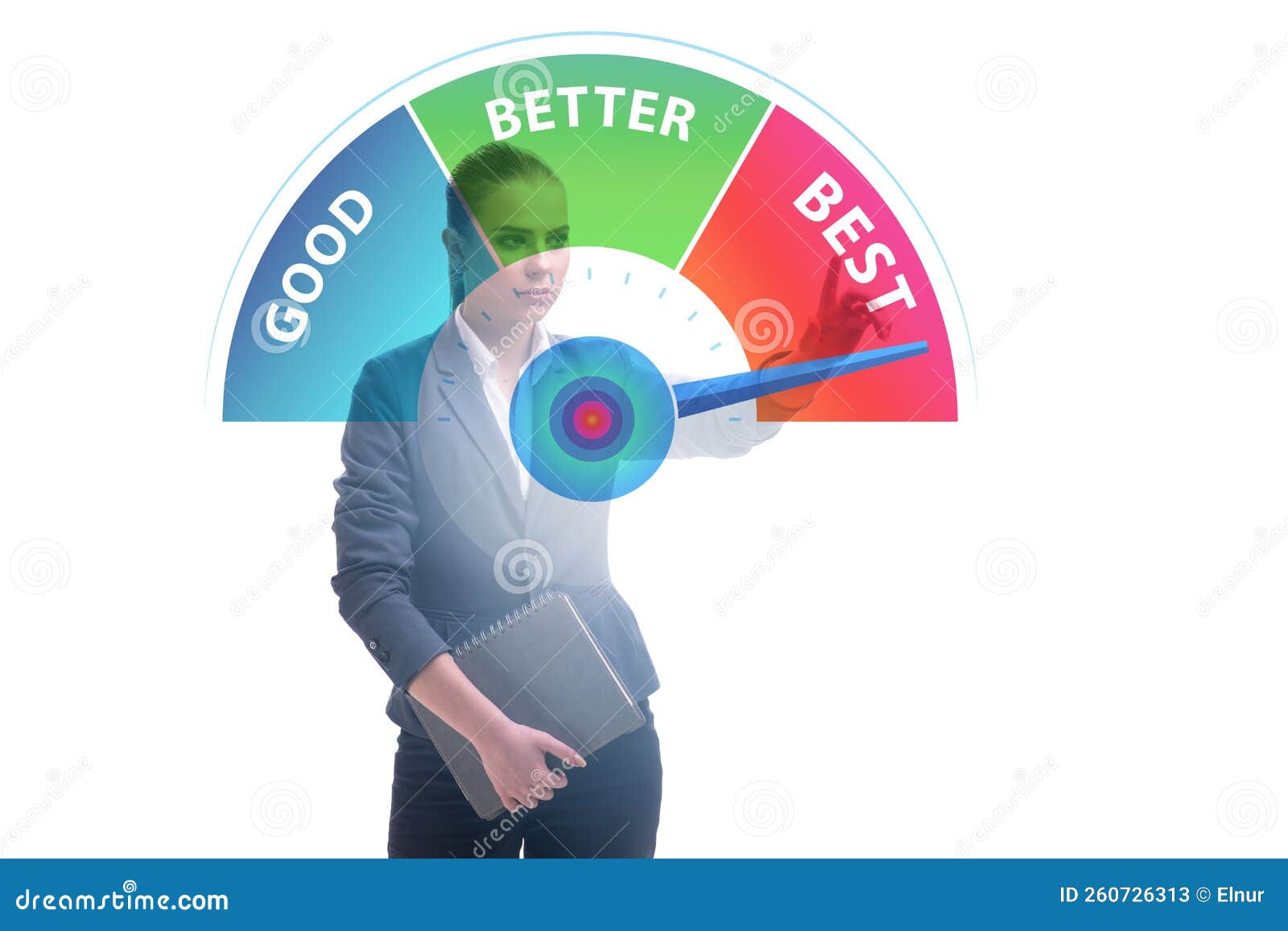 Businesswoman in Good Better and Best Concept Stock Image - Image of ...