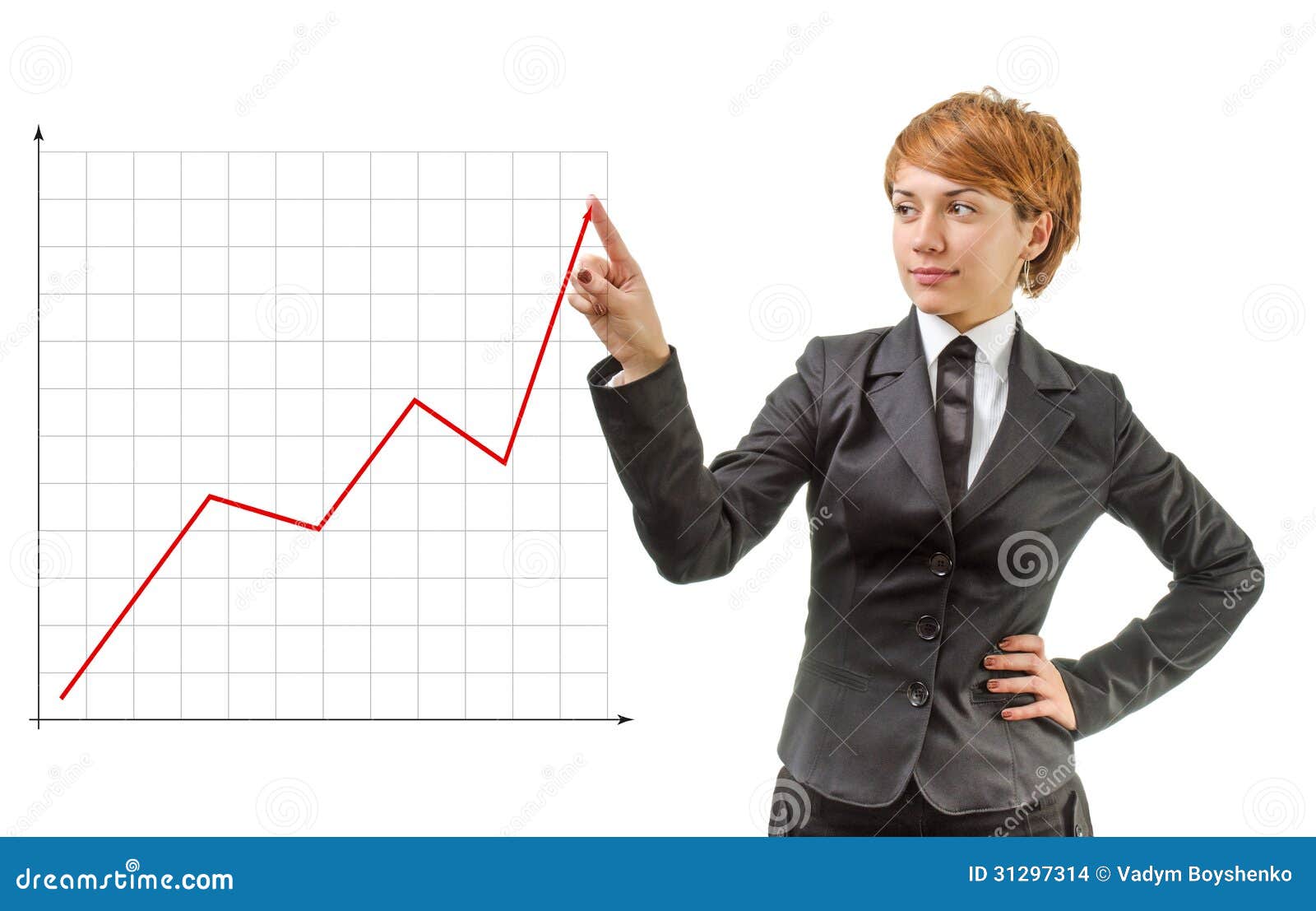 Businesswoman with a graph stock photo. Image of consultant - 31297314