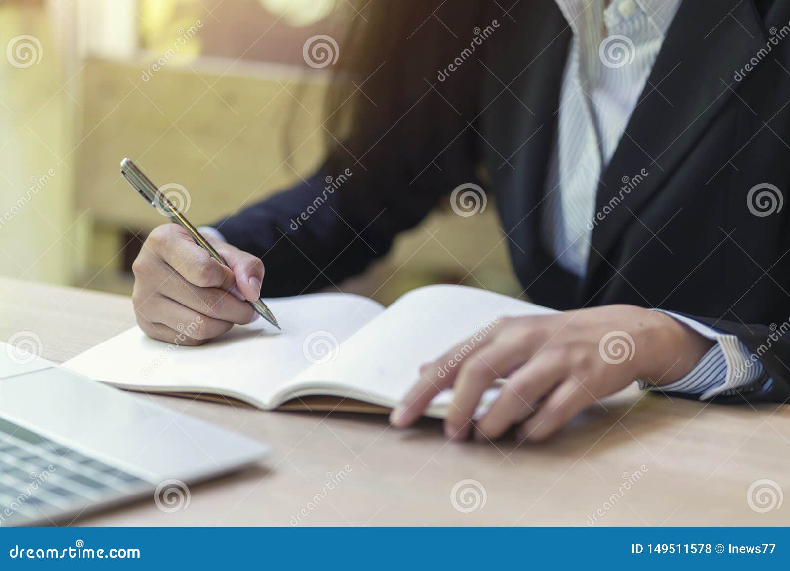 Businesswoman Hand Writing Checklist on Notebook, Planning Concept ...