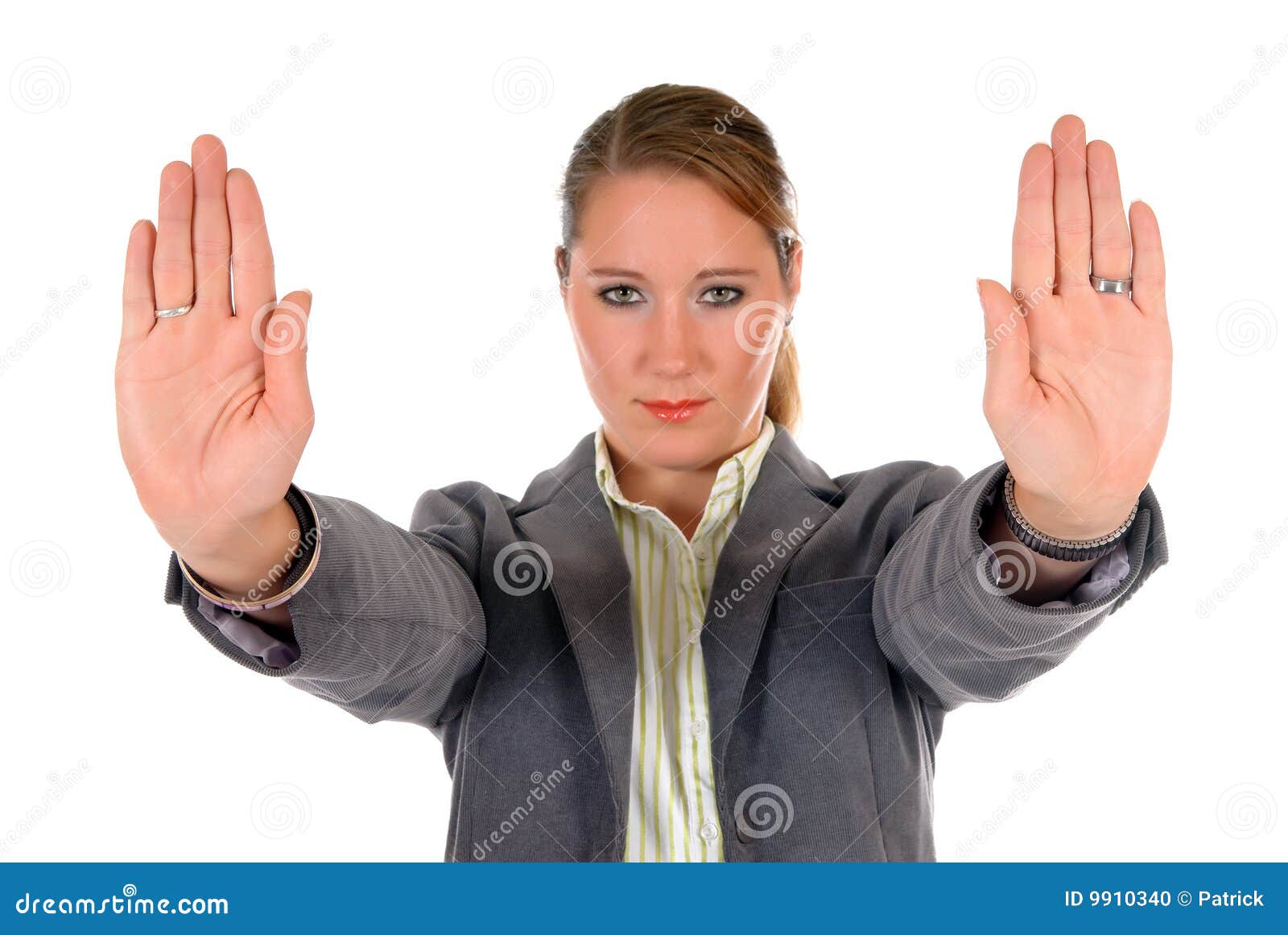 Businesswoman hands stop stock photo. Image of fashionable - 9910340