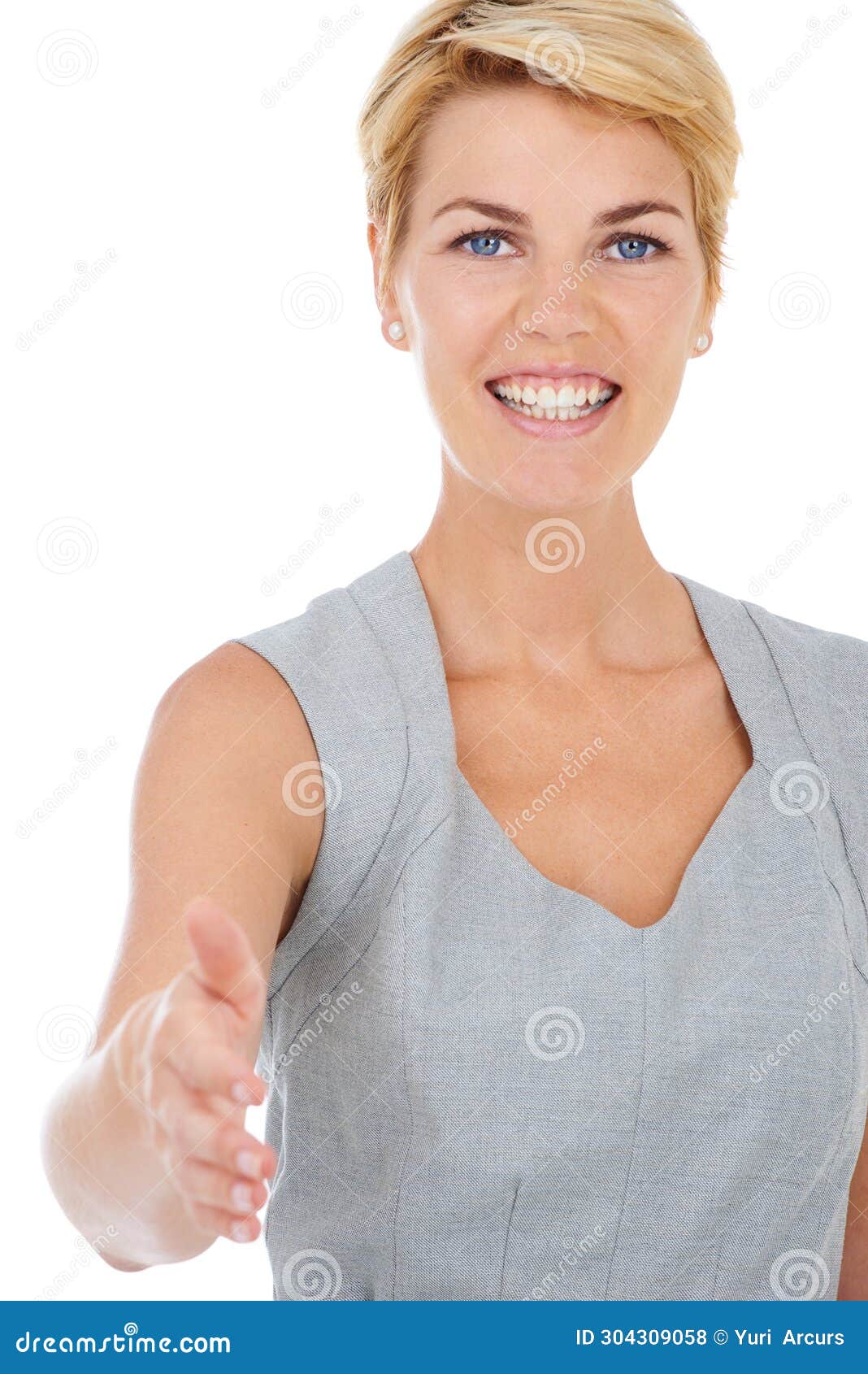Businesswoman, Handshake Introduction and Portrait in Studio ... Businesswoman, Handshake Introduction and Portrait in Studio ...