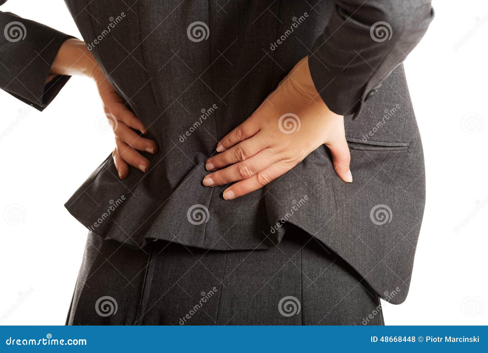 Businesswoman Having Back Pain Stock Photo - Image of backache ...