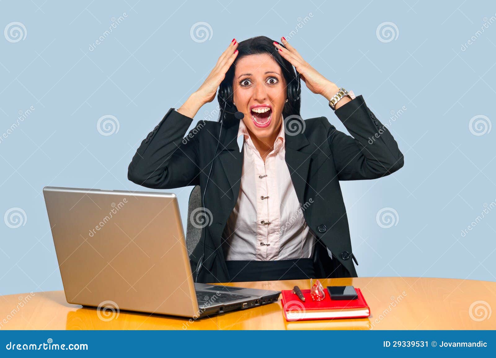 Businesswoman Having a Bad Day Stock Image - Image of portrait, glasses ...