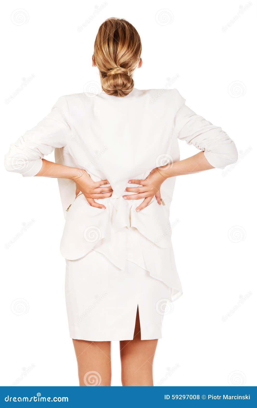 Businesswoman Having Huge Back Pain Stock Photo - Image of illness ...