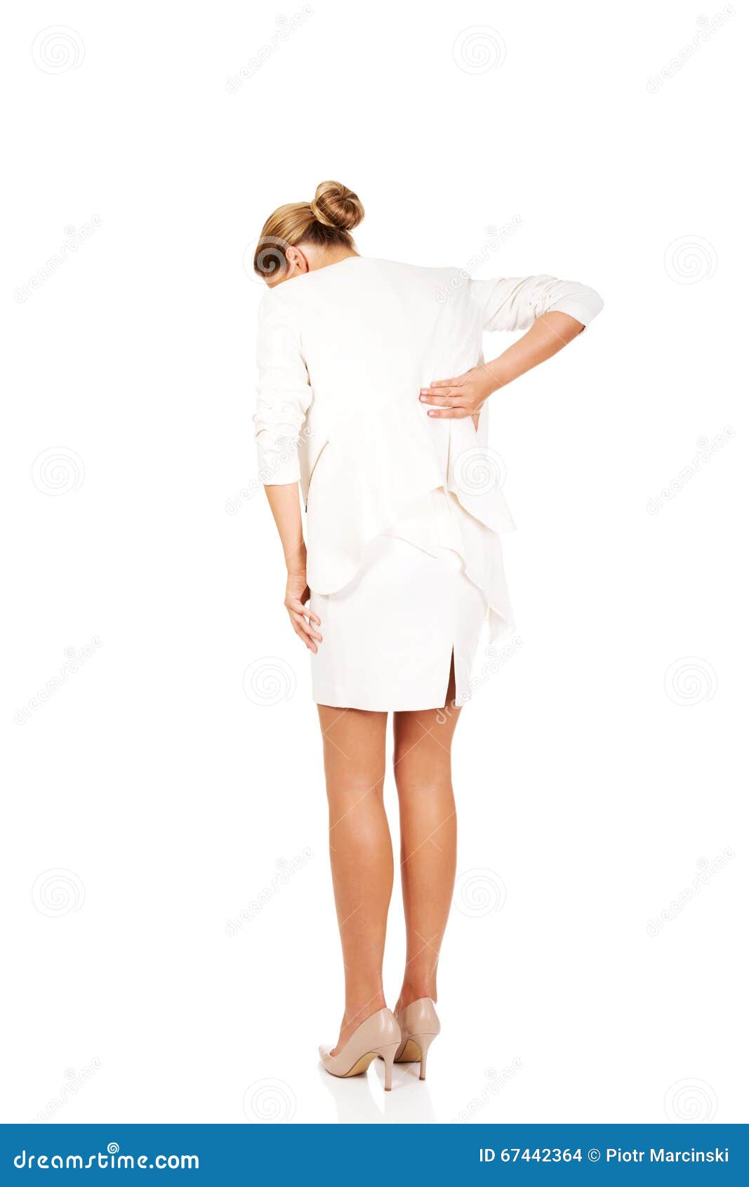 Businesswoman Having Huge Back Pain Stock Photo - Image of ache ...