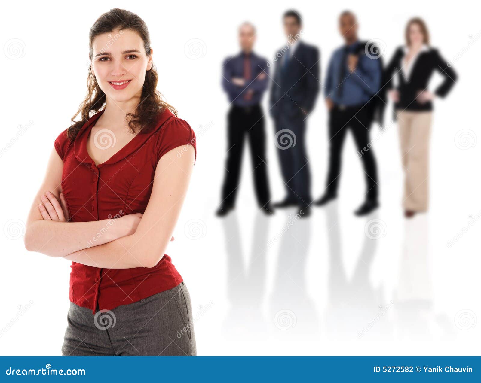 Businesswoman with Her Team Stock Photo - Image of positive, corporate ...