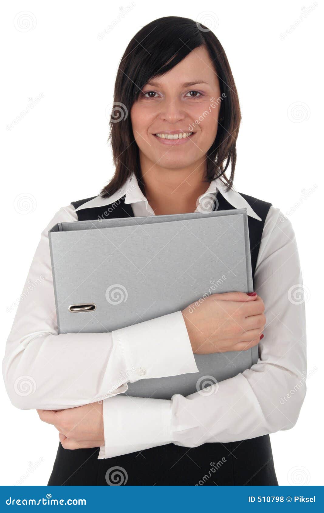 Businesswoman Holding a Binder Stock Photo - Image of binders ...