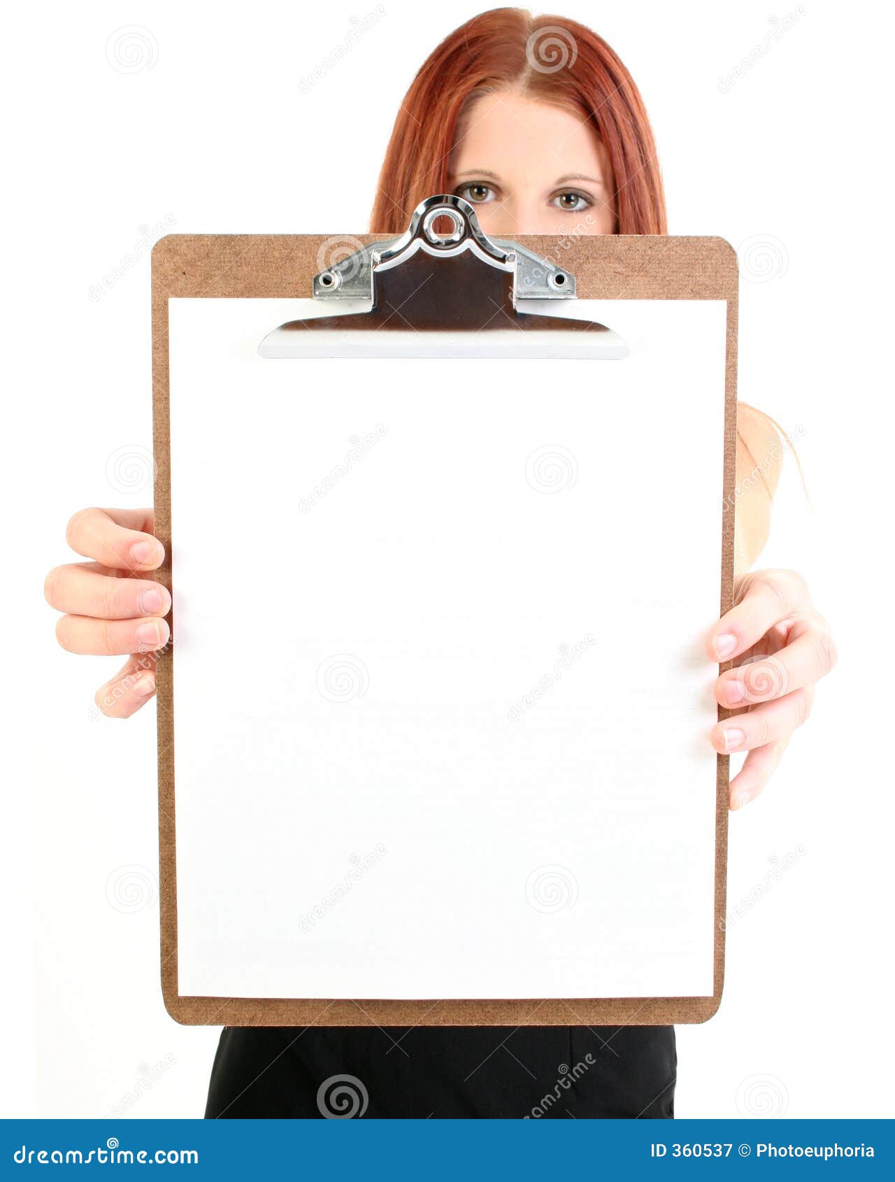 Businesswoman Holding Blank Clipboard Stock Image - Image of caucasian ...