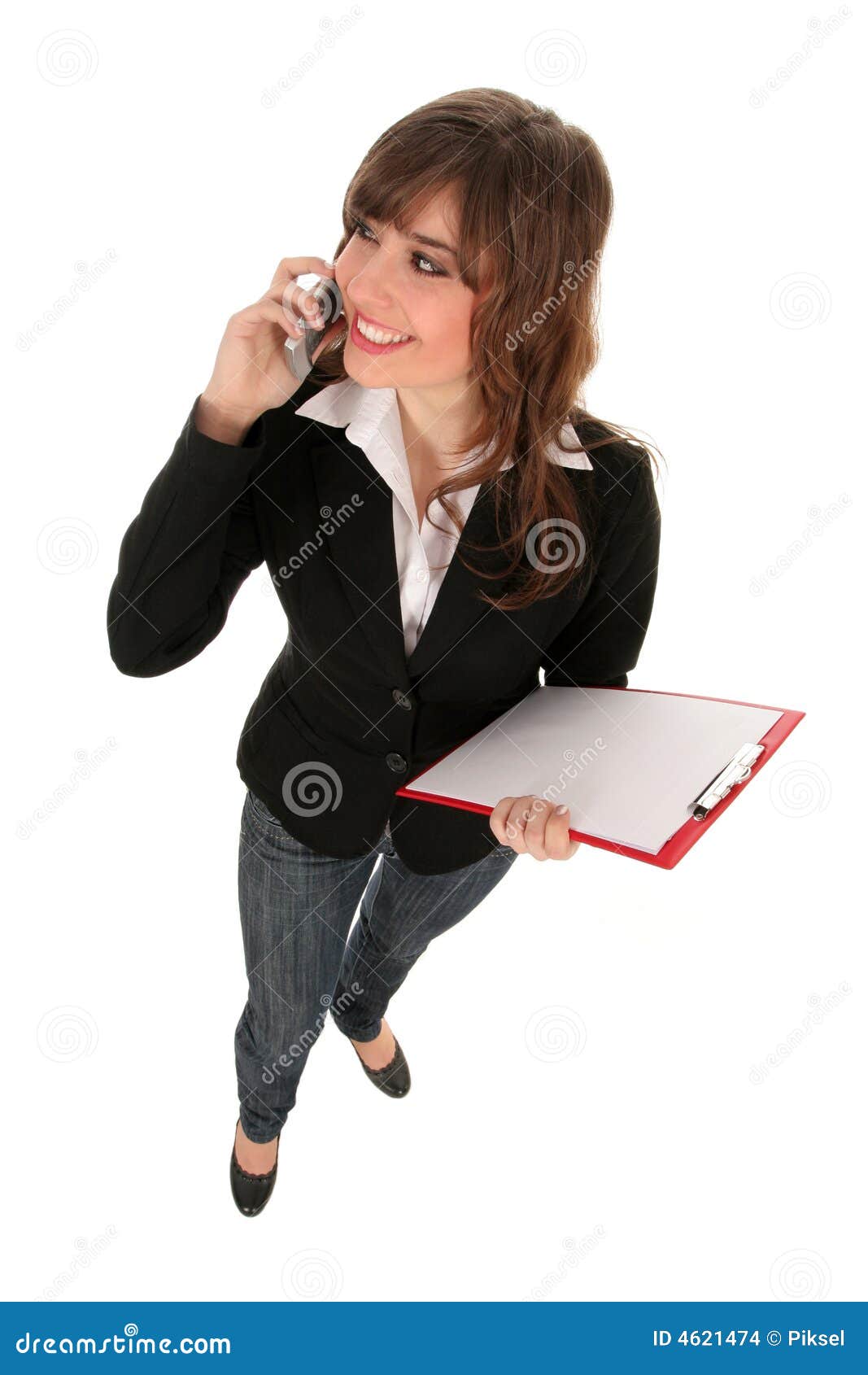 Businesswoman Holding Clipboard Stock Photo - Image of clipboard ...