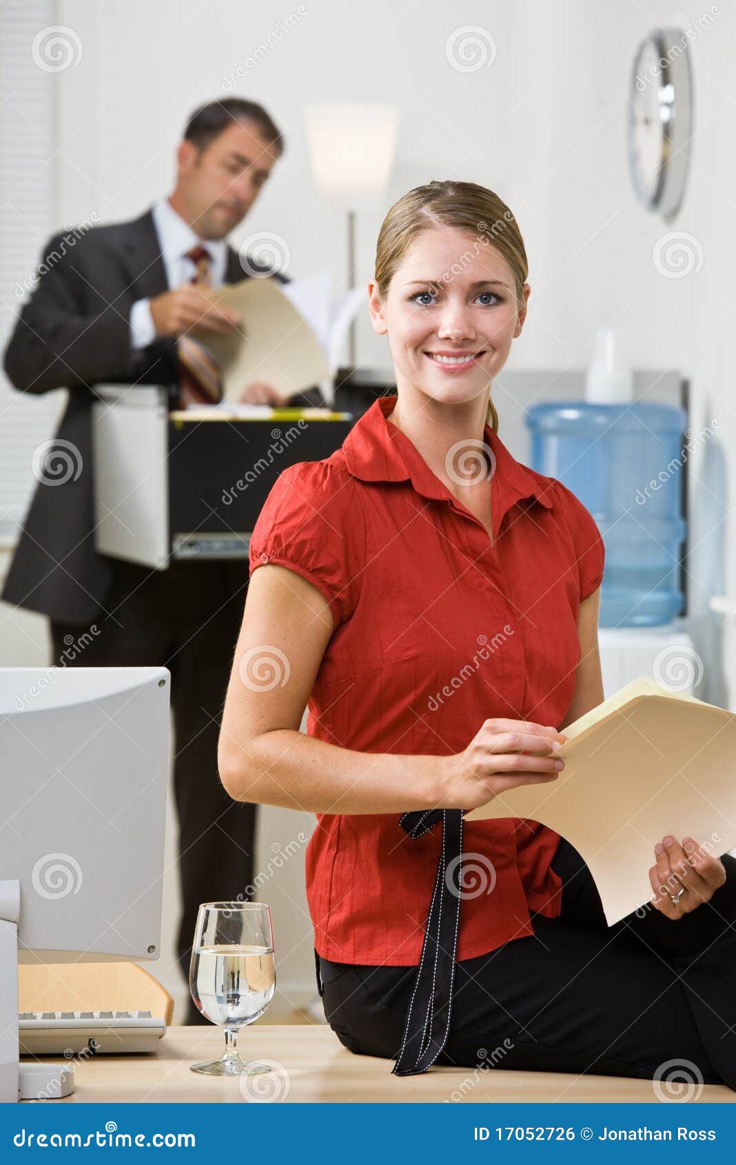 Businesswoman Holding File Folder Stock Photo - Image of female ...