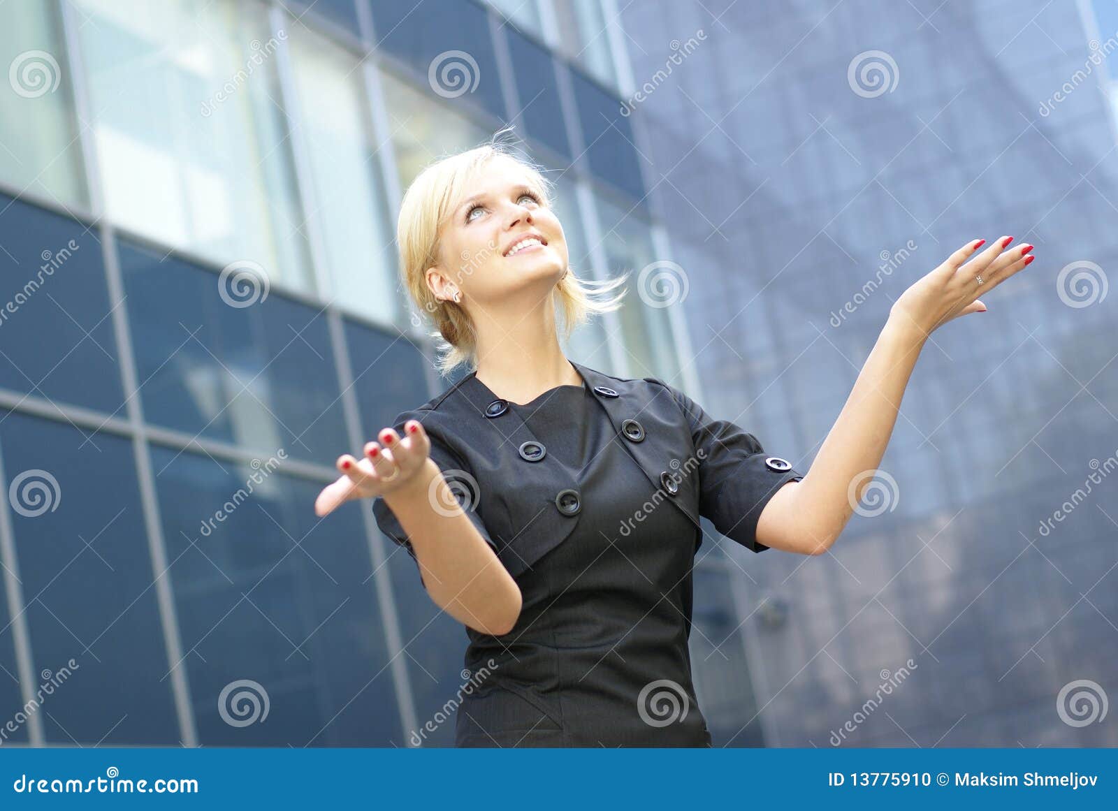 Businesswoman Holding Hands Forward Stock Photo - Image of executive ...