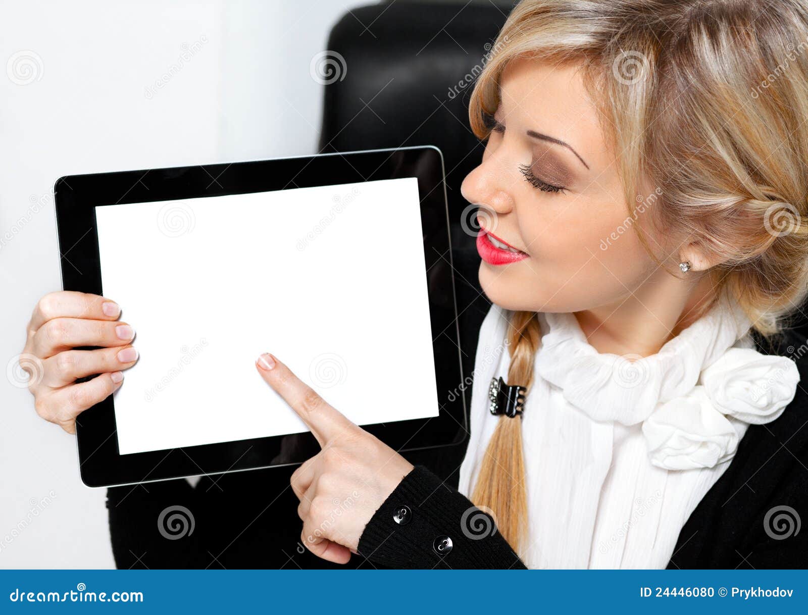 Businesswoman holding ipad stock photo. Image of person - 24446080