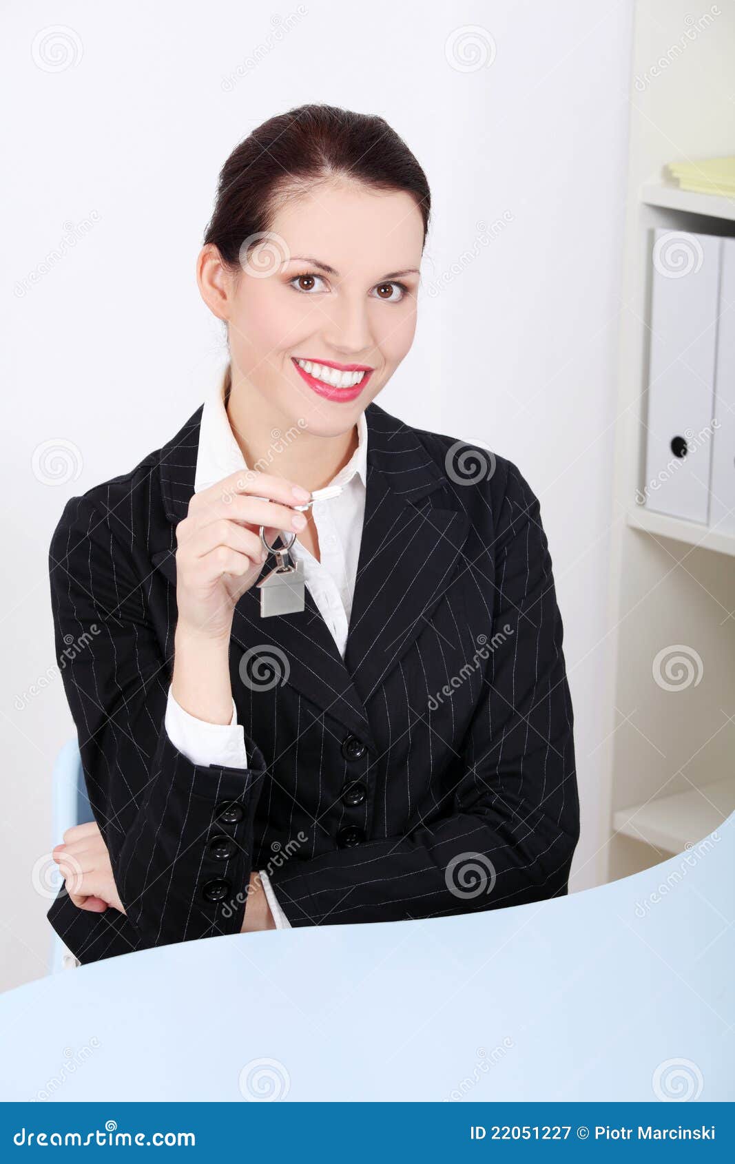 Businesswoman Holding Keys. Stock Image - Image of elegant, business ...