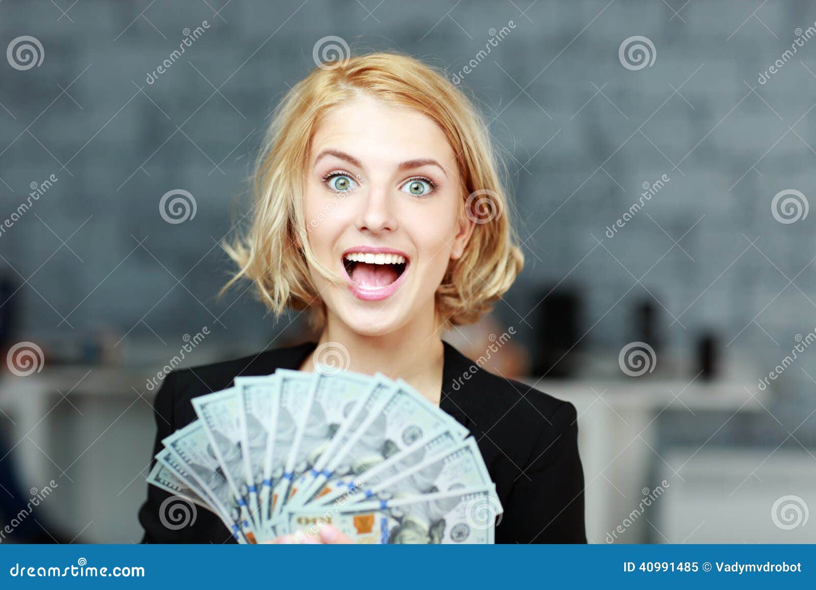 Businesswoman Holding Money with Delight Stock Image - Image of blonde ... Businesswoman Holding Money with Delight Stock Image - Image of blonde ...