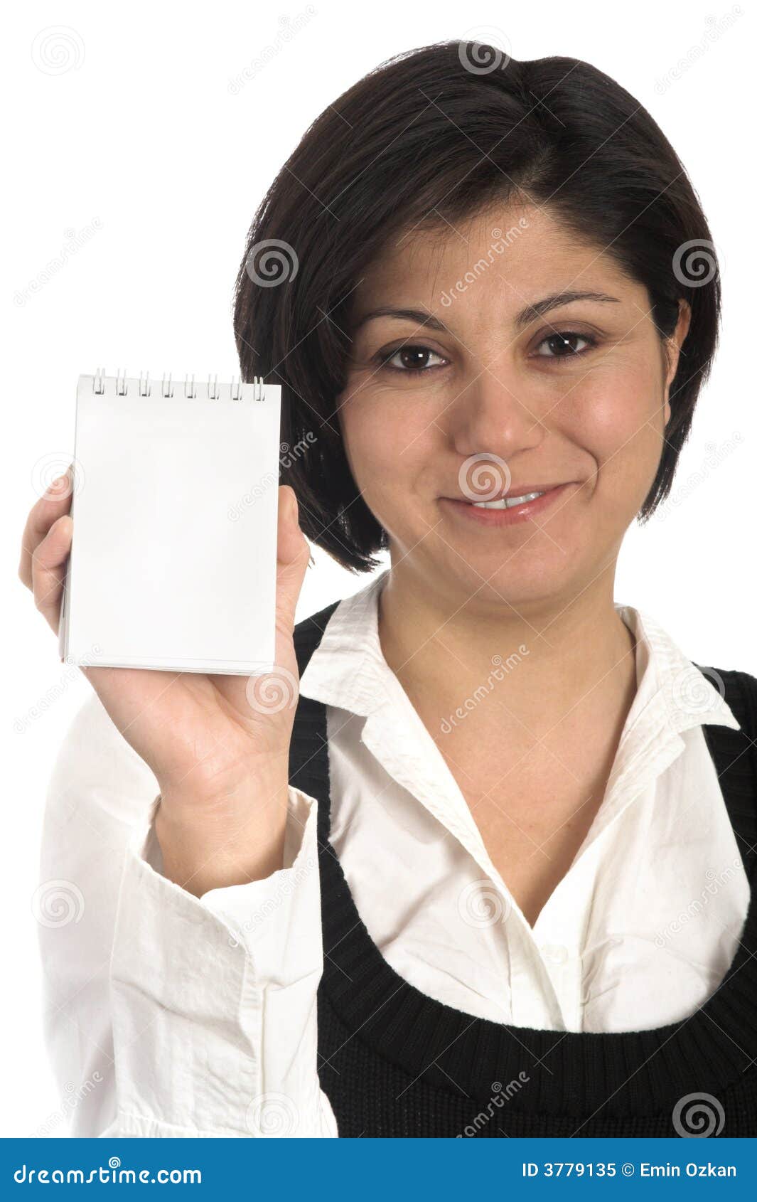 Businesswoman Holding Notepad Stock Image - Image of smiling, female ...