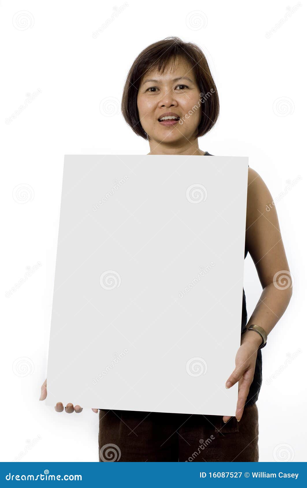 Businesswoman Holding Sign Board Stock Image - Image of bright ...