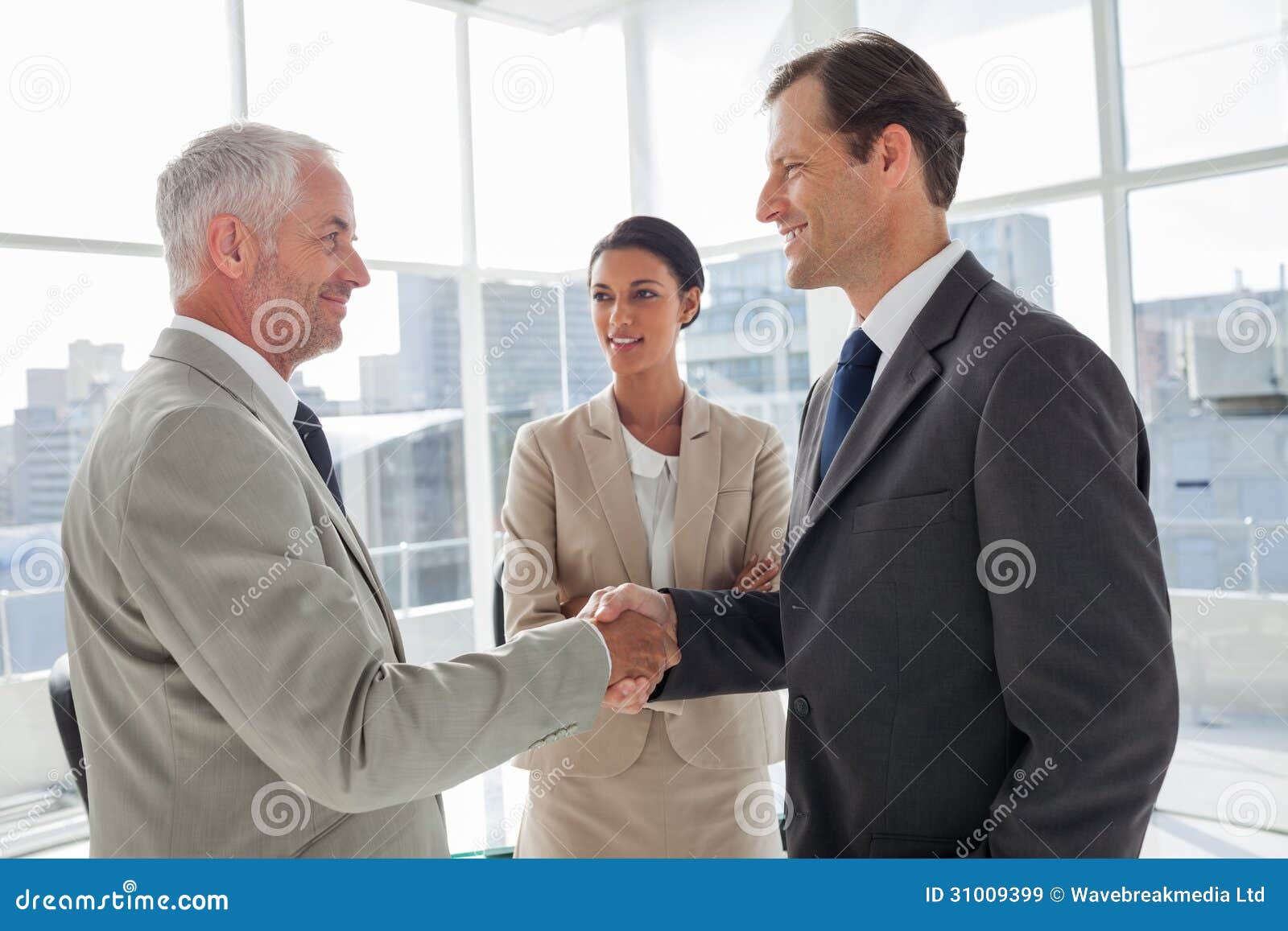 Businesswoman Introducing Colleagues Together Stock Image - Image of ...
