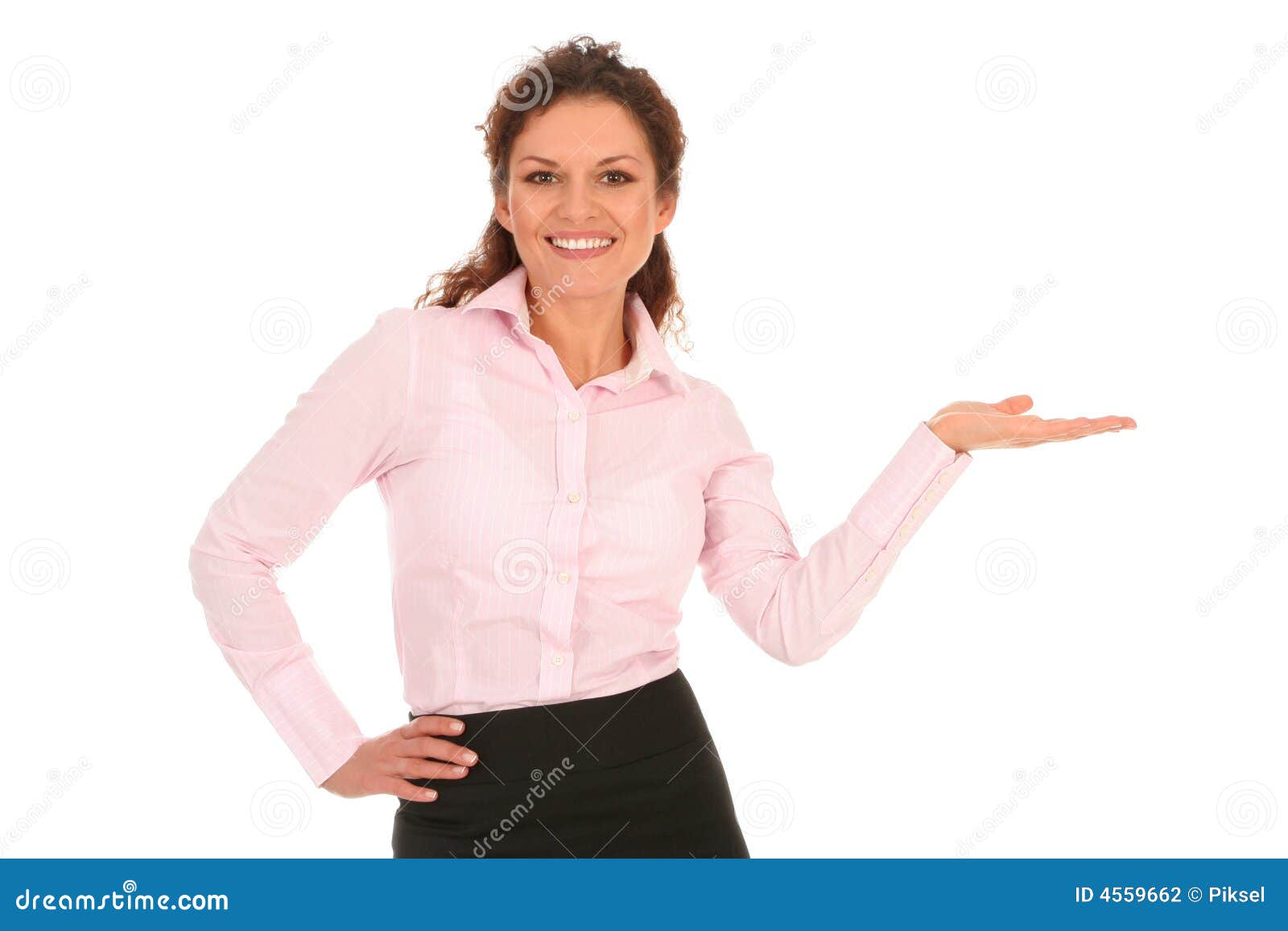 Businesswoman Introducing Something Stock Photo - Image of presentation ...