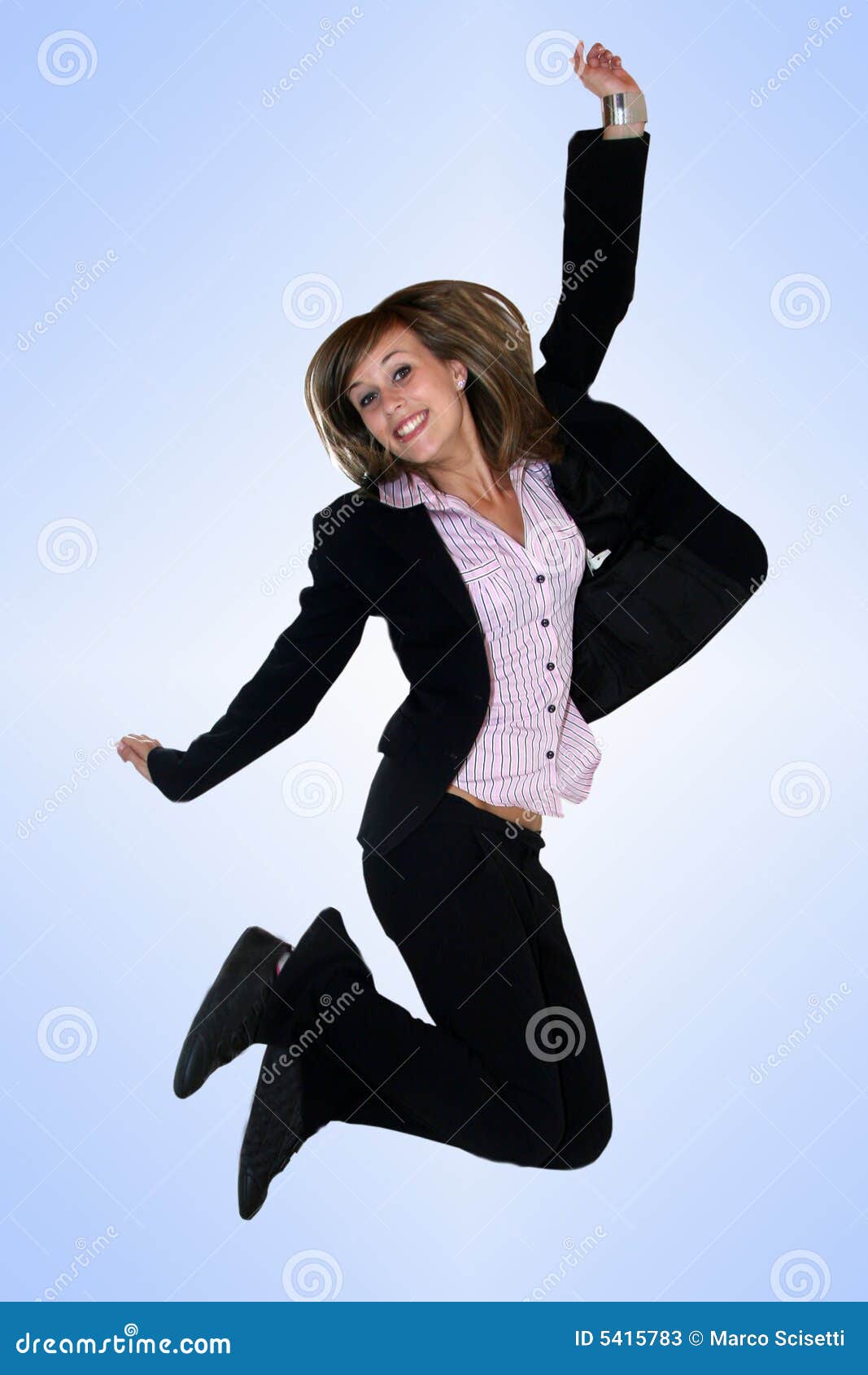 Businesswoman jumping stock image. Image of beautiful - 5415783