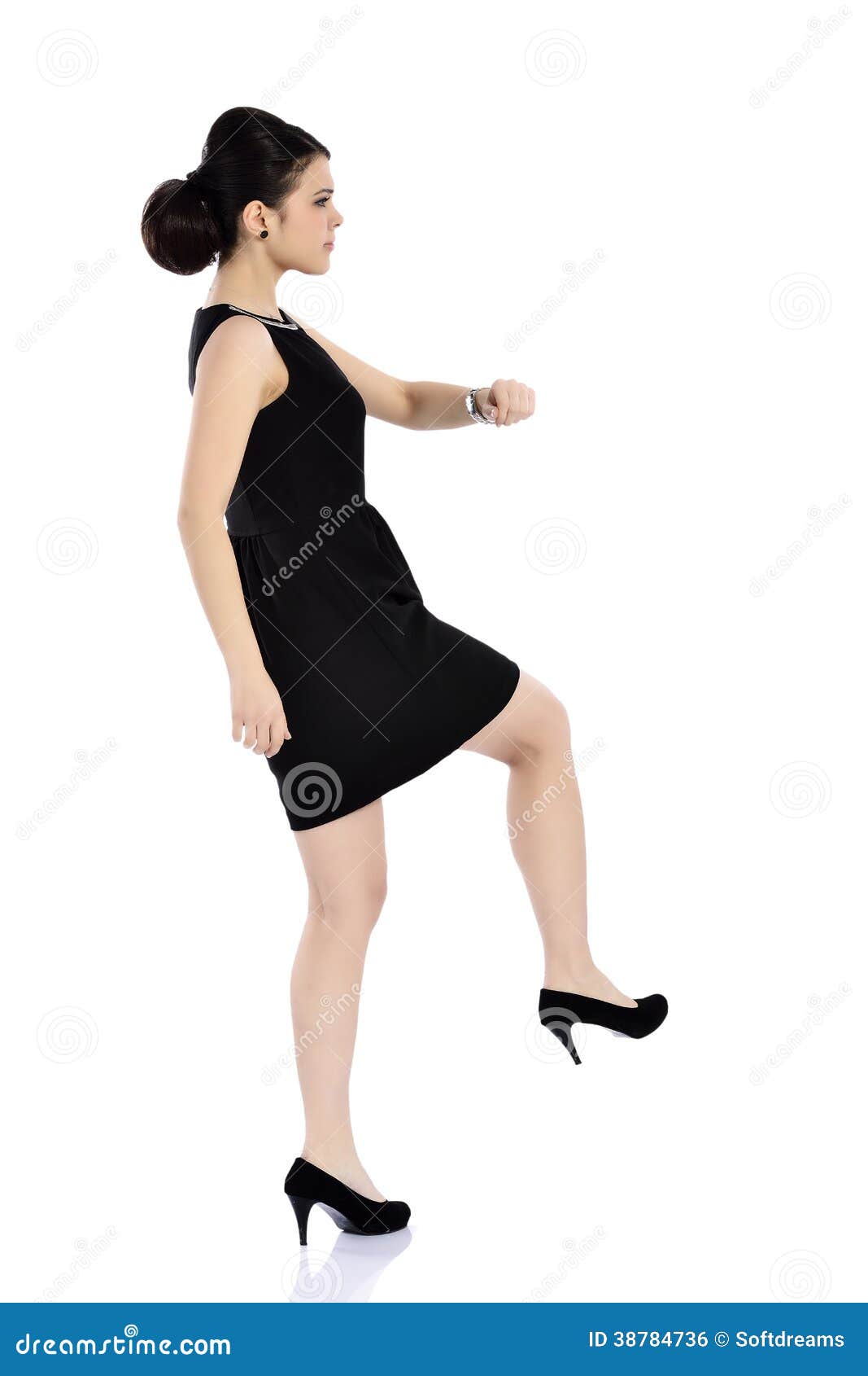 Businesswoman kicking stock photo. Image of heel, active - 38784736