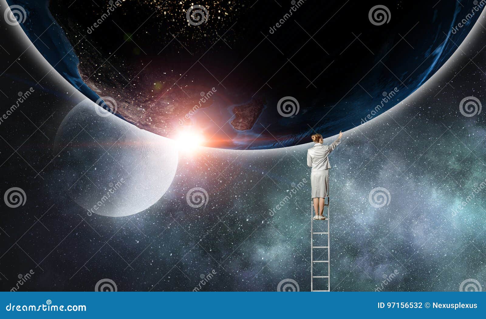 Businesswoman on ladder stock photo. Image of person - 97156532 Businesswoman on ladder stock photo. Image of person - 97156532
