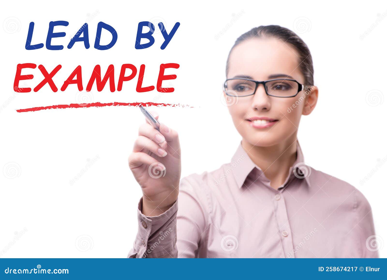 Businesswoman in Lead by Example Concept Stock Image - Image of paper ...