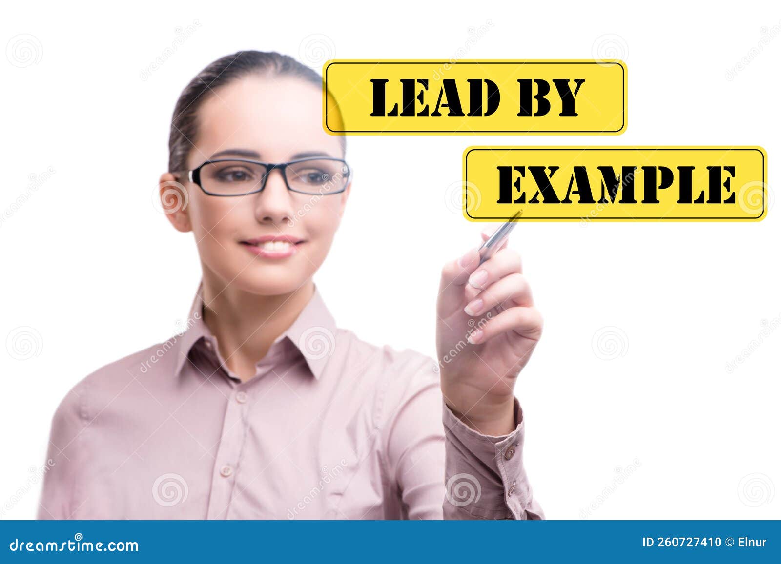 Businesswoman in Lead by Example Concept Stock Photo - Image of team ...