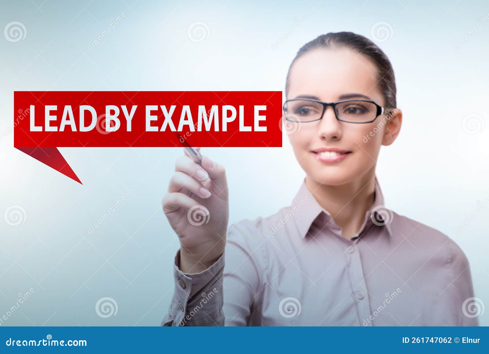 Businesswoman in Lead by Example Concept Stock Photo - Image of ...