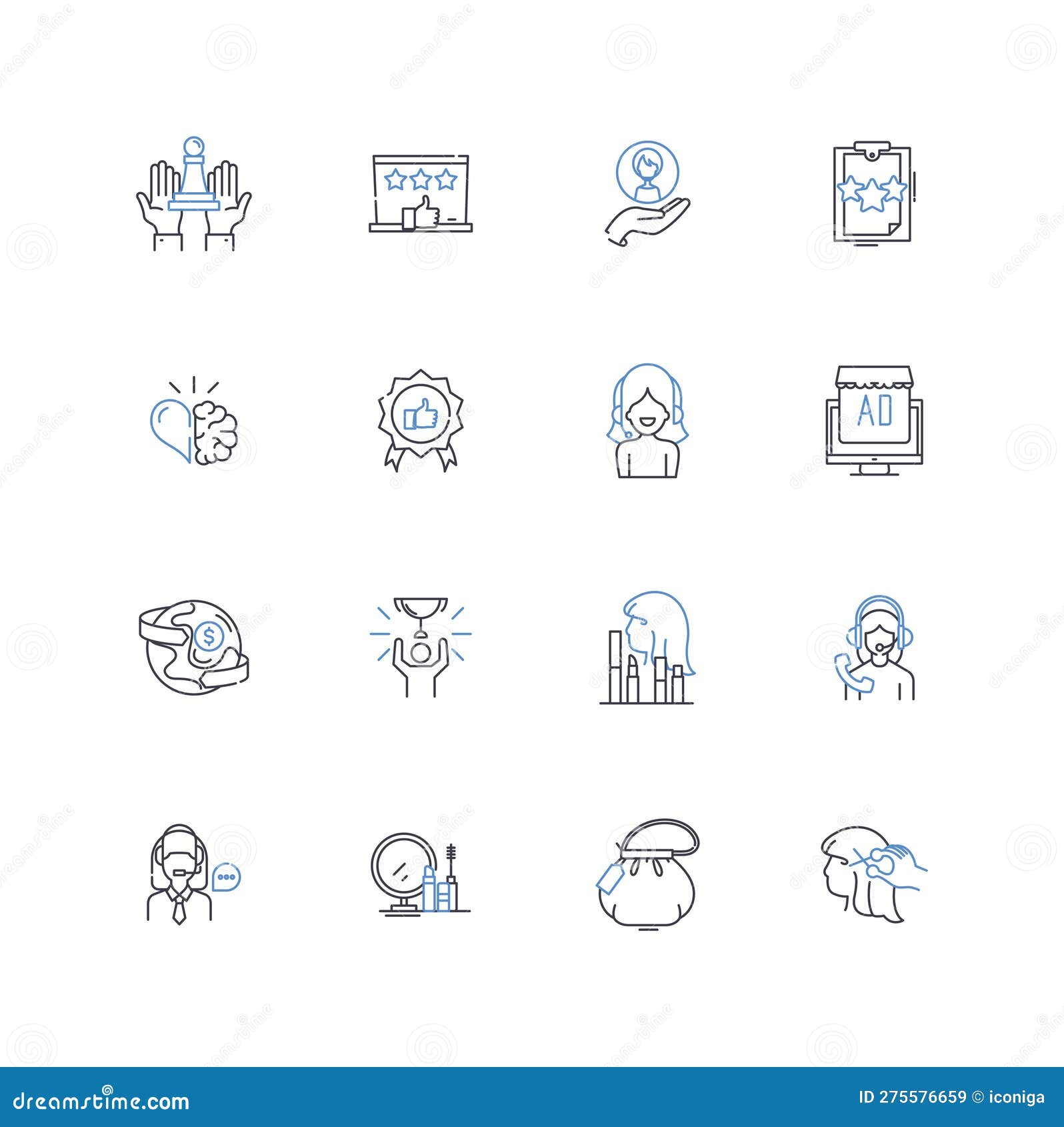 Businesswoman Line Icons Collection. Ambitious, Assertive, Confident ...