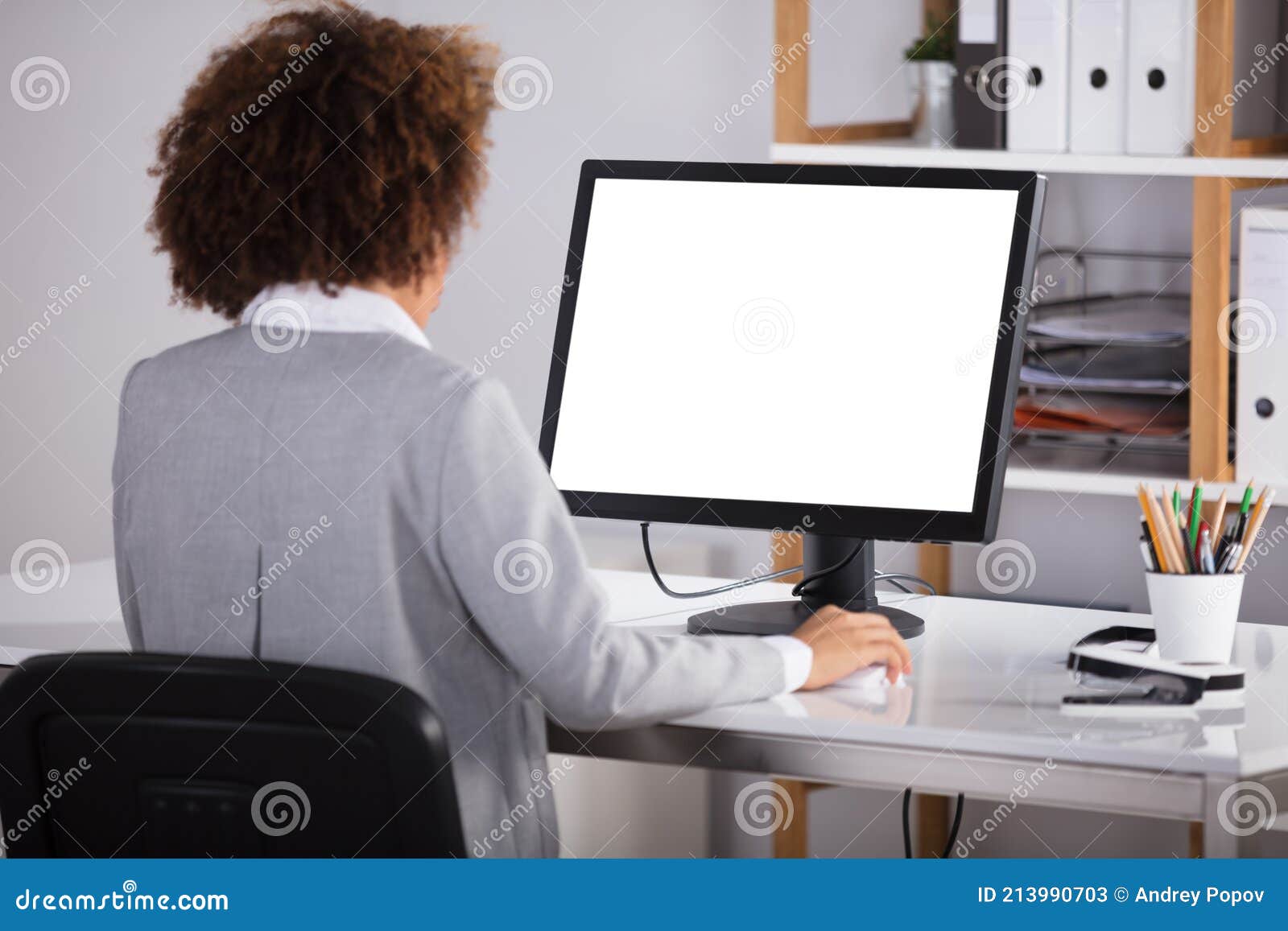 Computer Screen Mock Up In House For Coronavirus Pandemic Work At Home ...