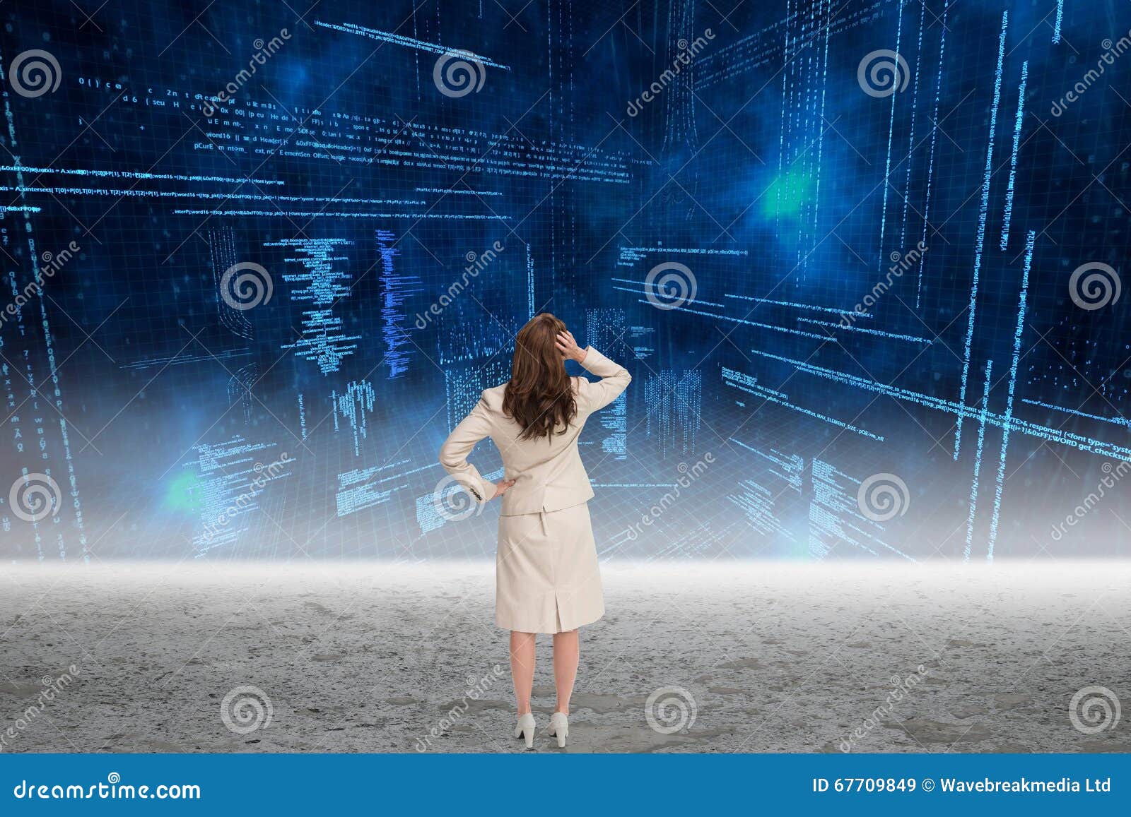 Businesswoman Looking at Data Stock Image - Image of interface, dressed ...