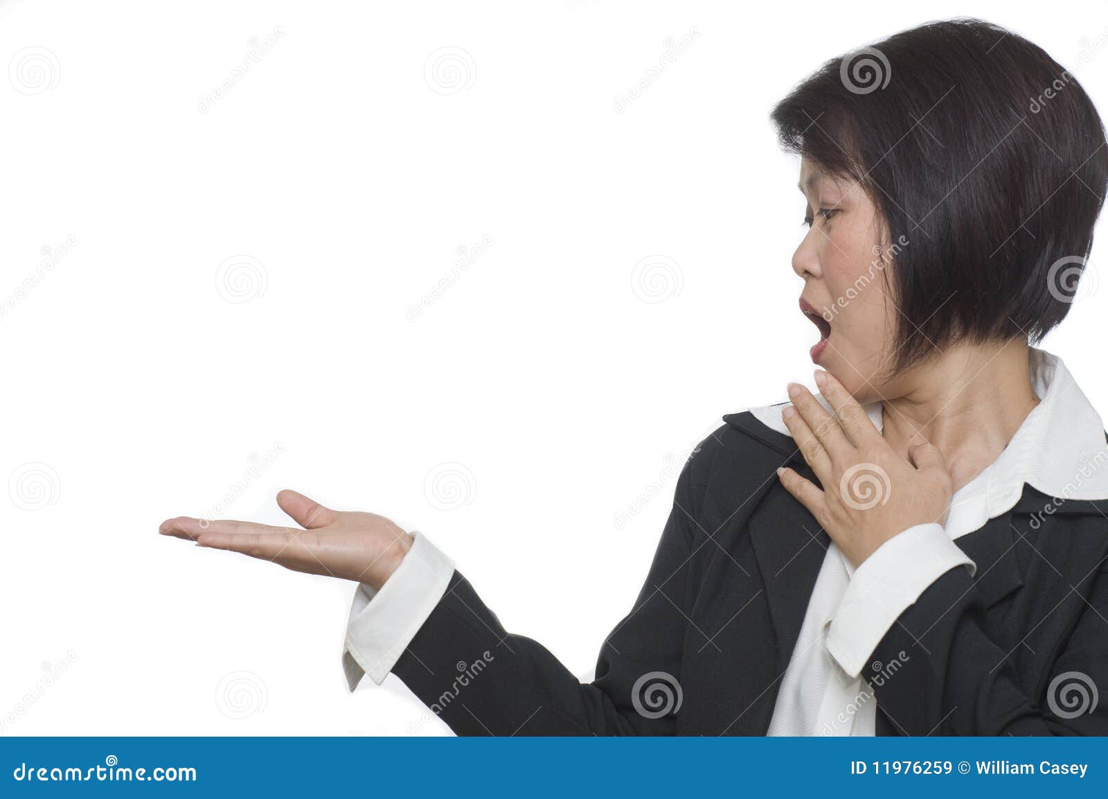 Businesswoman Looking at Her Hand Stock Image - Image of brunett ...