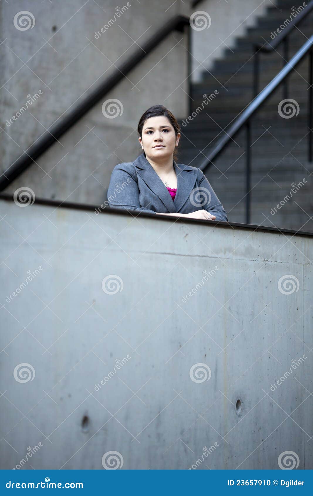 Businesswoman - Looking Over Wall Stock Photo - Image of woman, wall ...