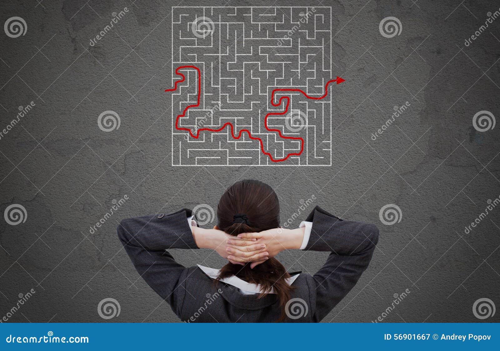 Businesswoman Looking at Solved Maze Stock Image - Image of occupation ... Businesswoman Looking at Solved Maze Stock Image - Image of occupation ...