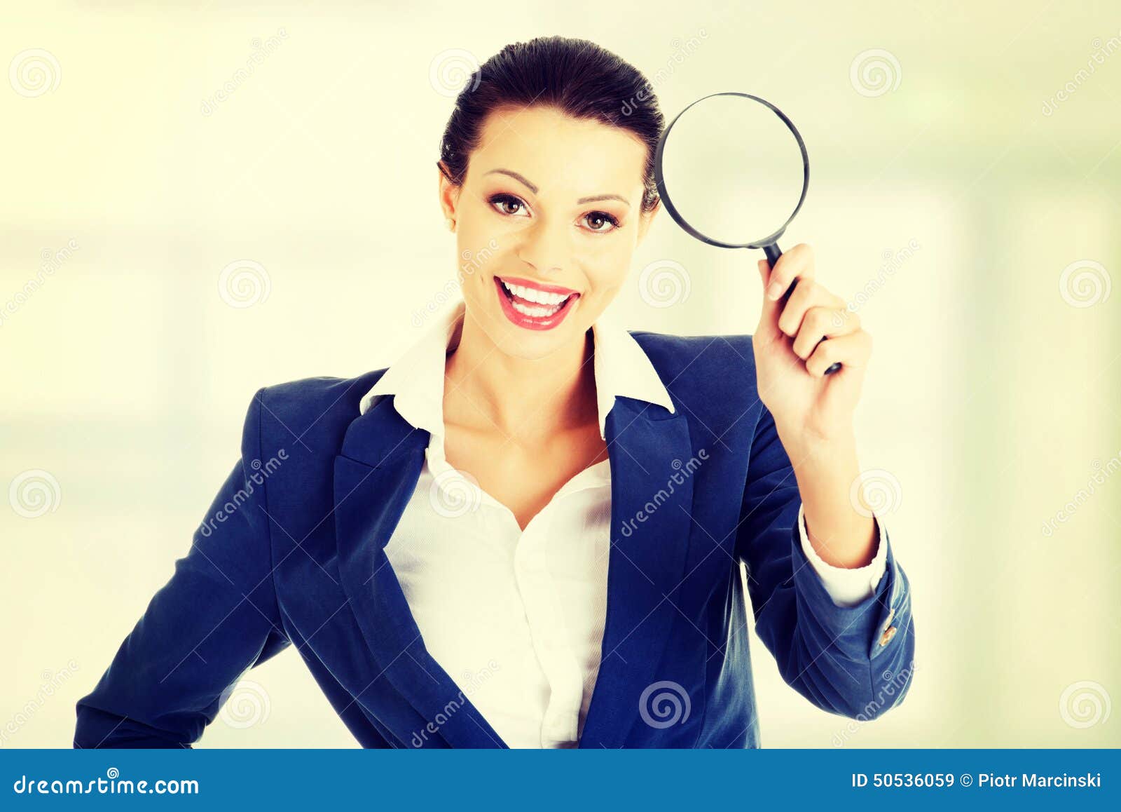 Businesswoman with Magnifier Glass. Stock Image - Image of loupe ... Businesswoman with Magnifier Glass. Stock Image - Image of loupe ...