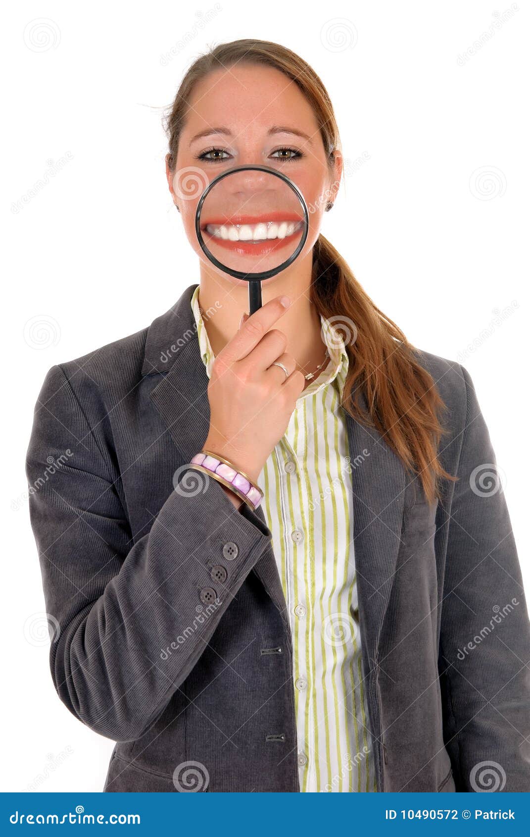 Businesswoman Magnifying Glass Stock Photo - Image of style, lifestyle ...