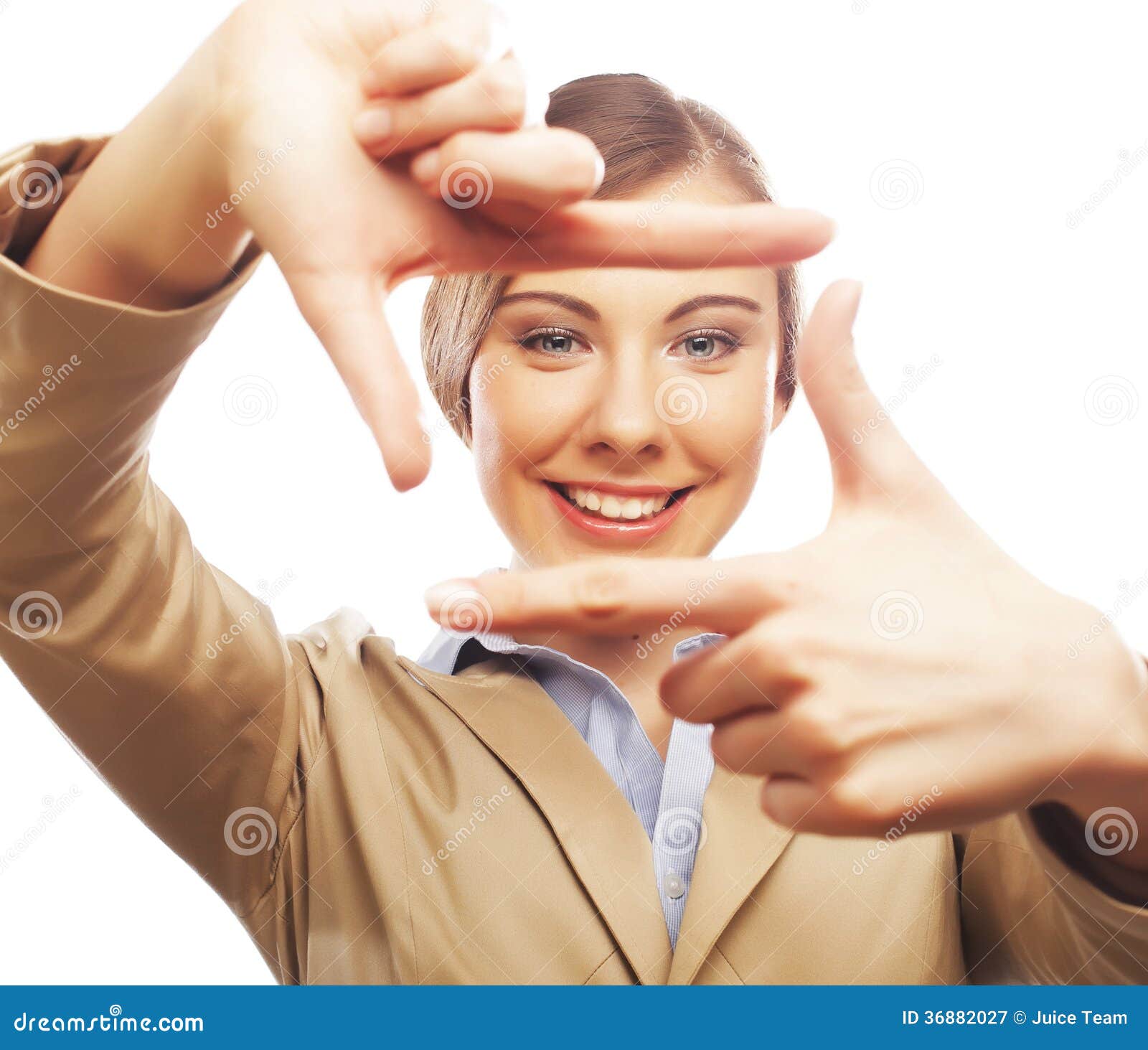 Businesswoman Make Frame with Fingers Stock Image - Image of ...