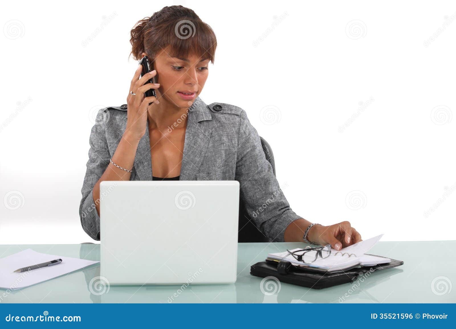 Businesswoman Making an Appointment Stock Photo - Image of pretty ...