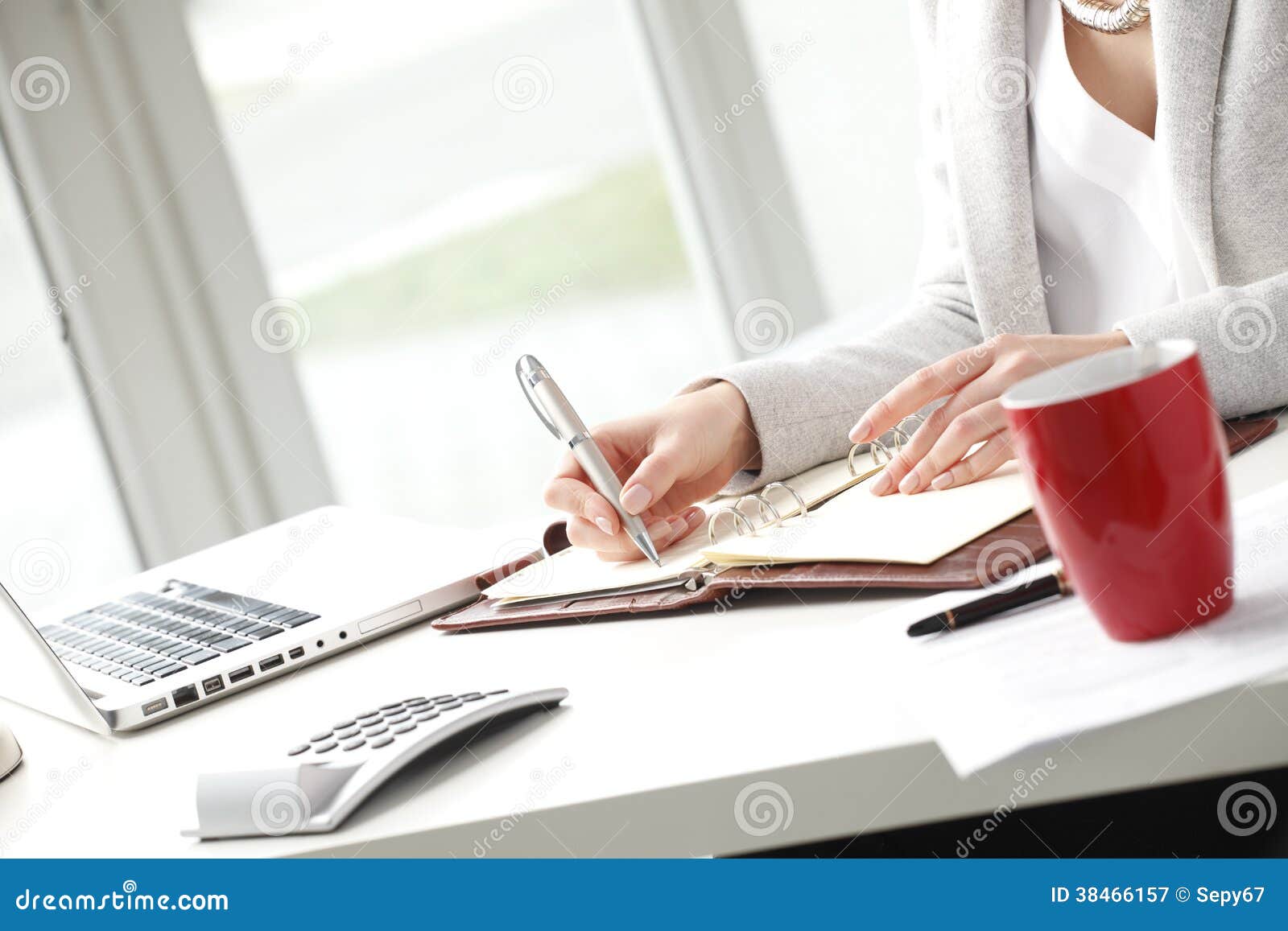 Businesswoman Making Notes in Office. Stock Image - Image of conference ...