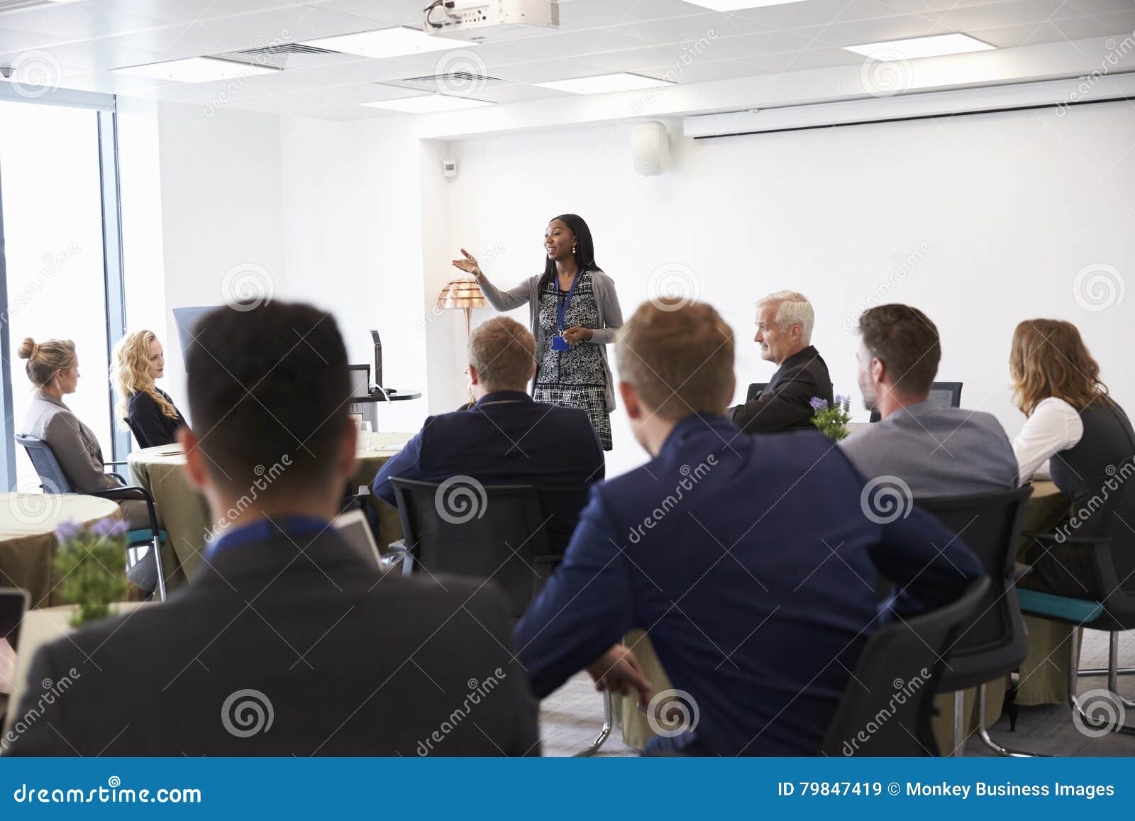 Businesswoman Making Presentation at Conference Stock Image - Image of ...