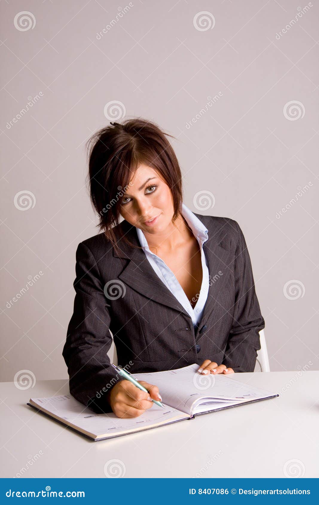 Businesswoman Marking Calendar Stock Photo - Image of assistant, female ...