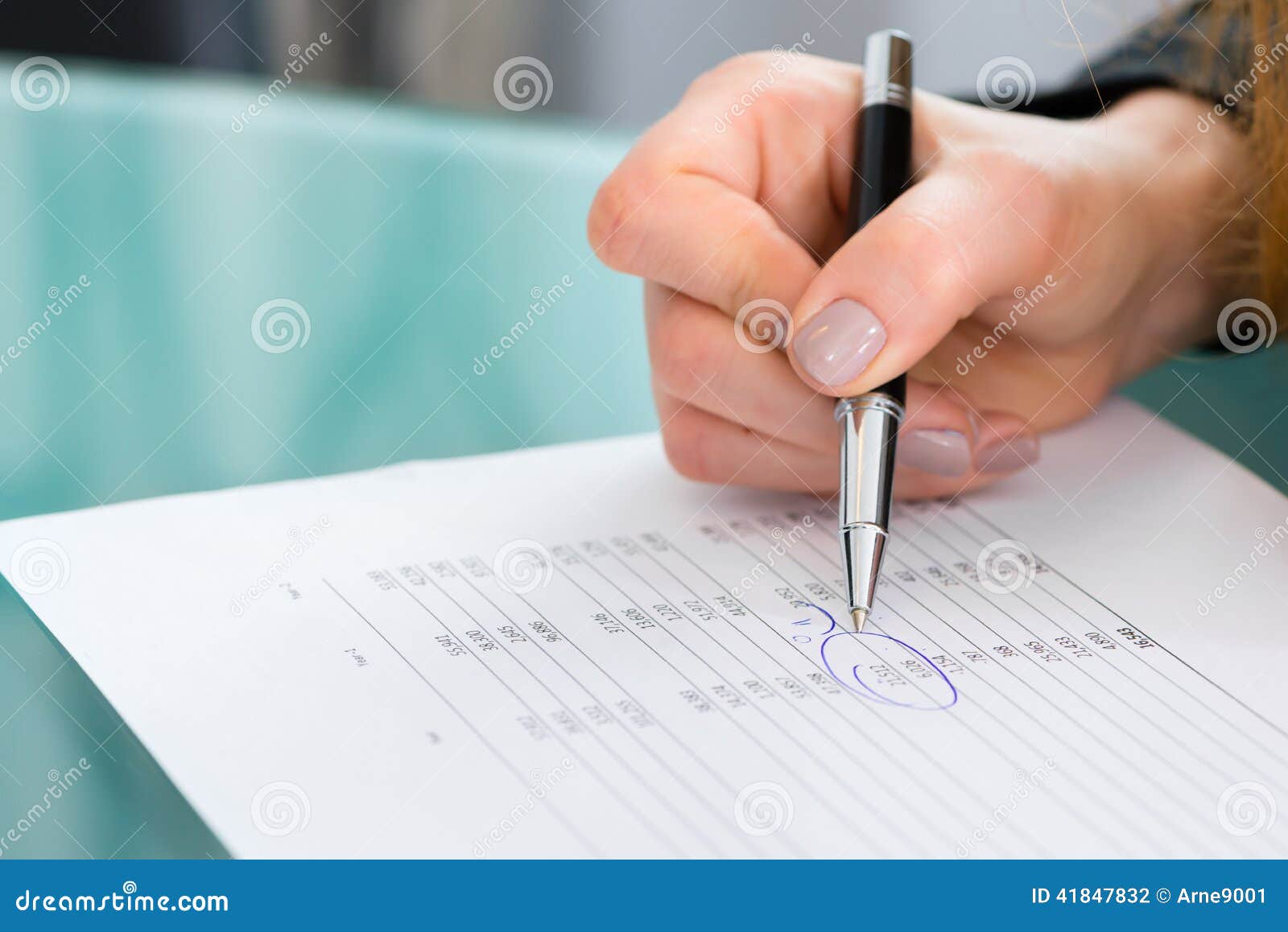 Businesswoman Marking Data on a Business Plan Stock Photo - Image of ...