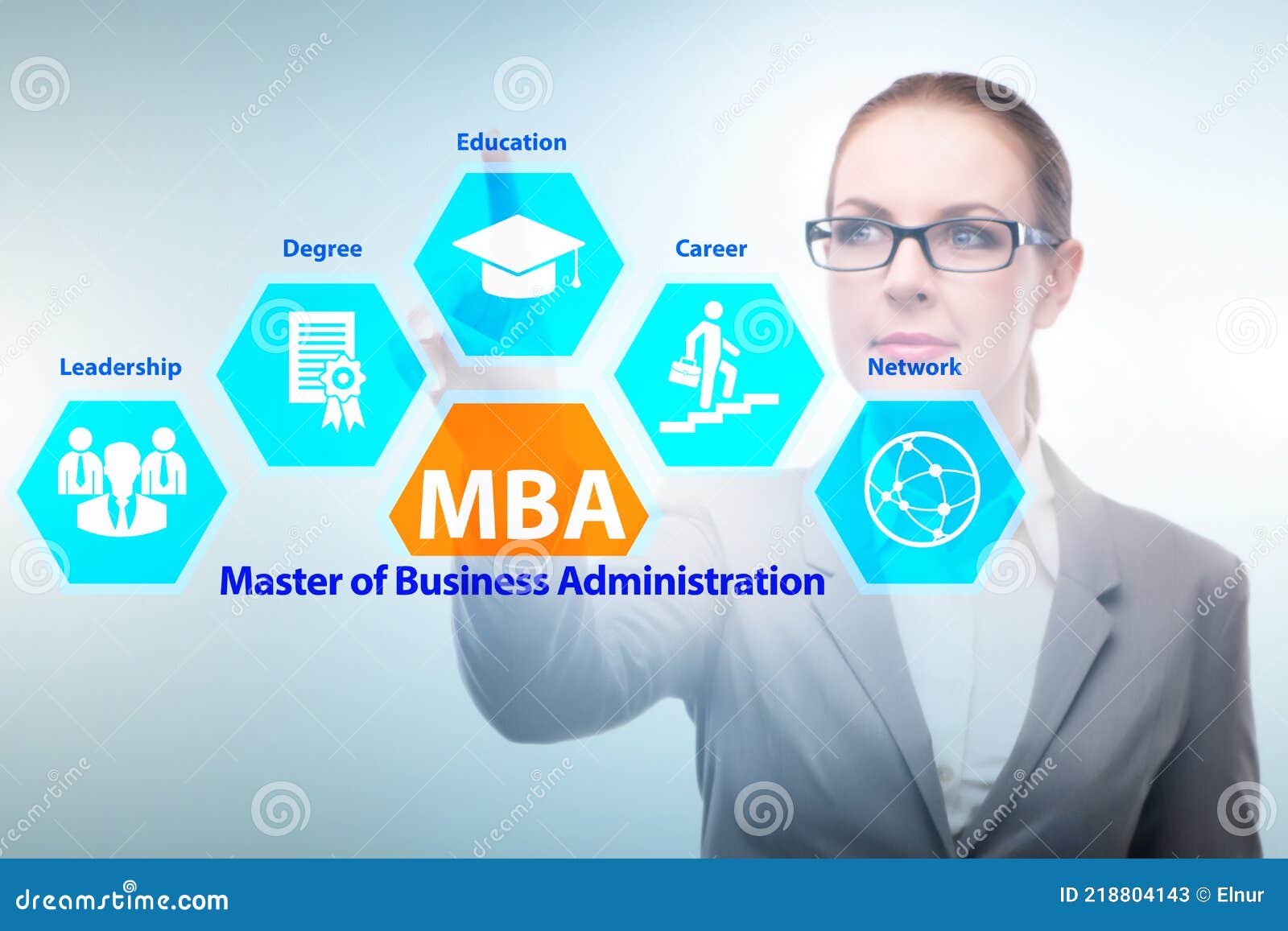 Businesswoman in Master of Business Administration Concept Stock Image ...