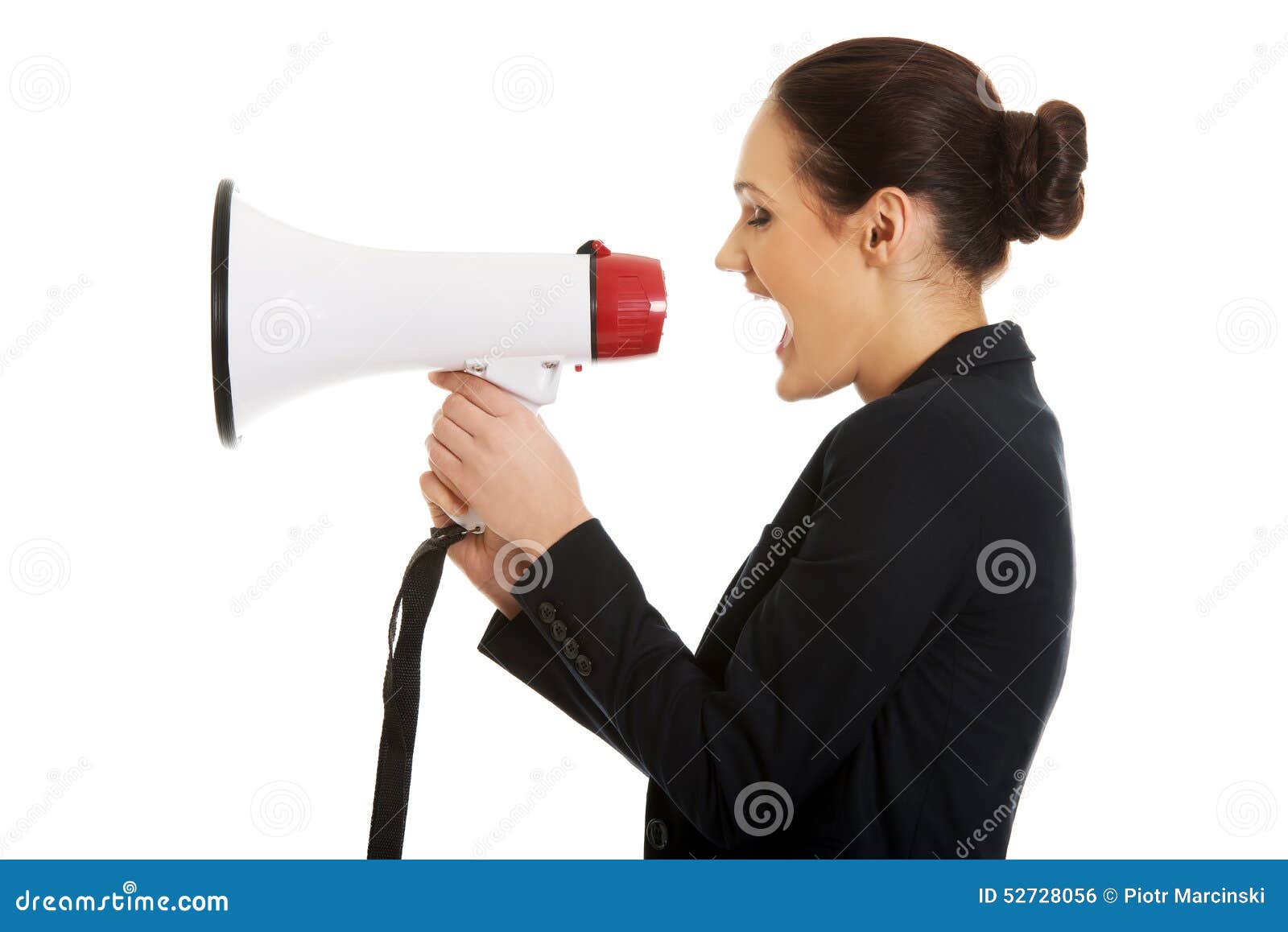 Businesswoman with a Megaphone. Stock Photo - Image of lady, message ...