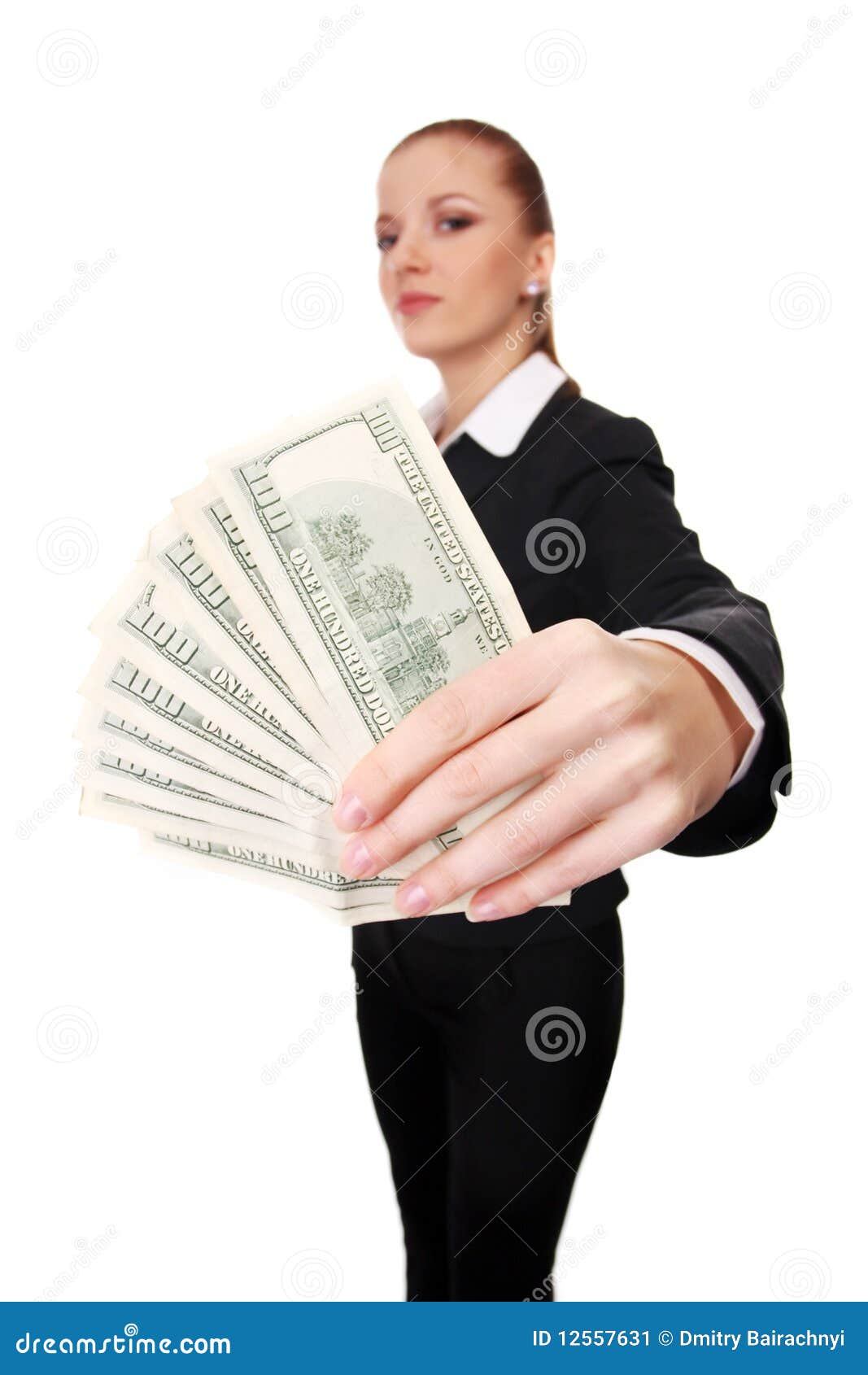 Businesswoman with money stock image. Image of paper - 12557631