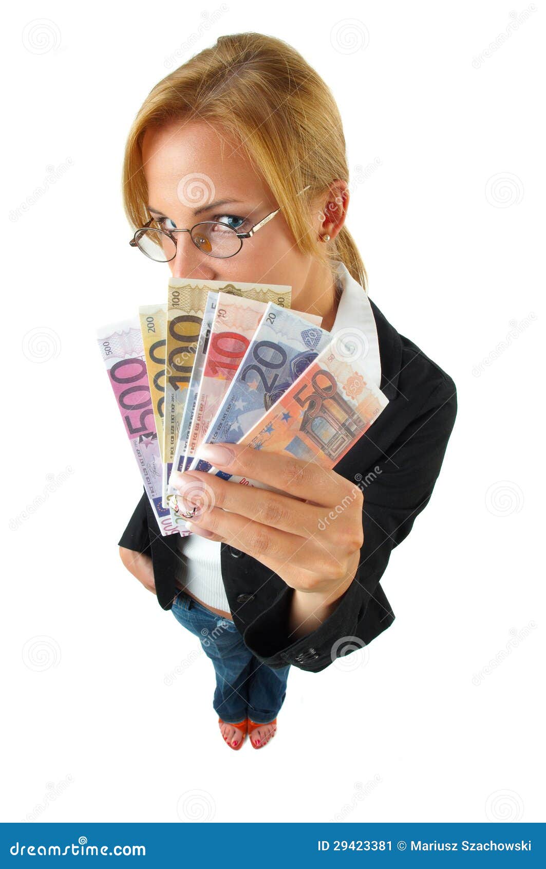 Businesswoman with money stock image. Image of corporate - 29423381