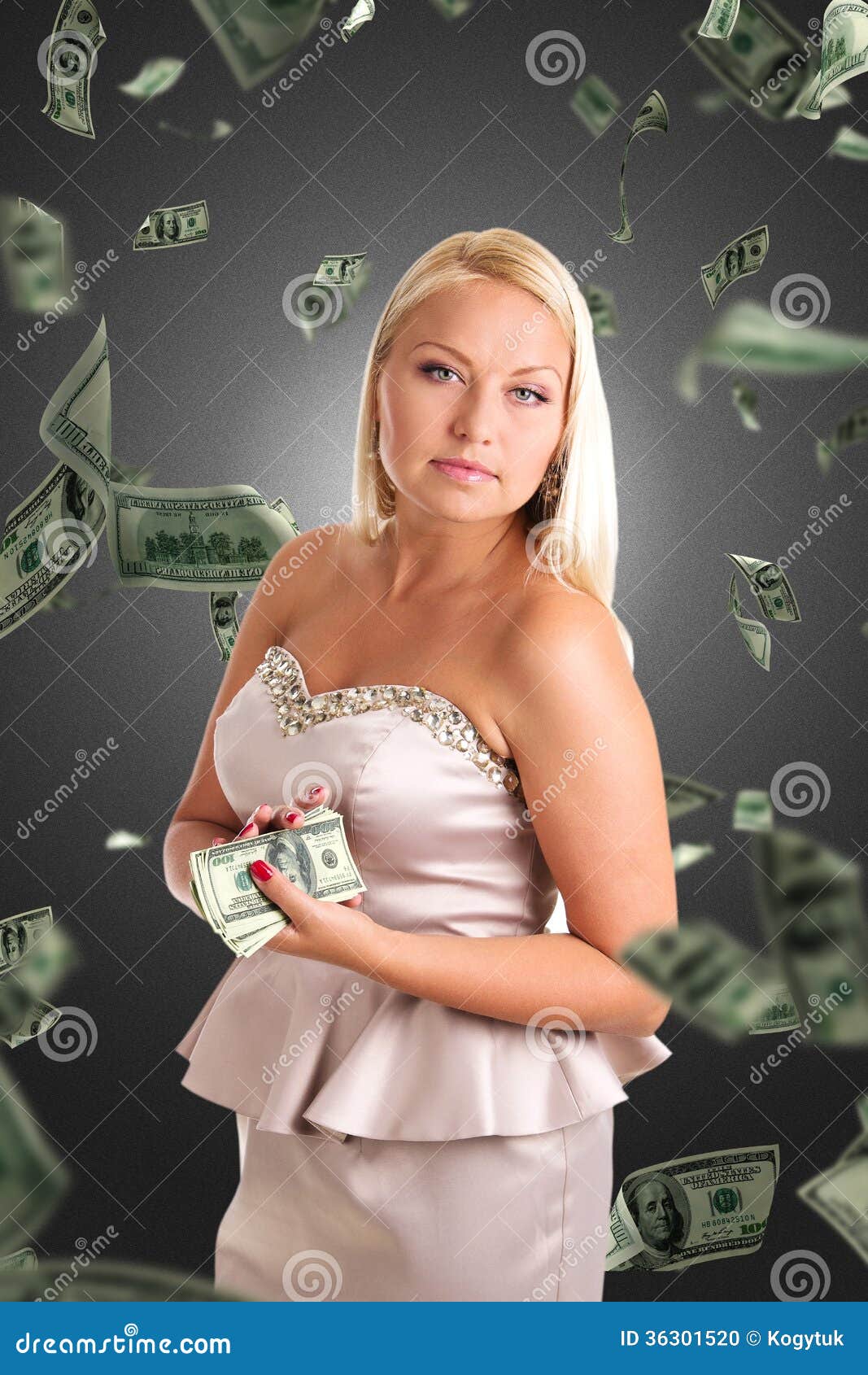 Businesswoman with money stock photo. Image of success - 36301520