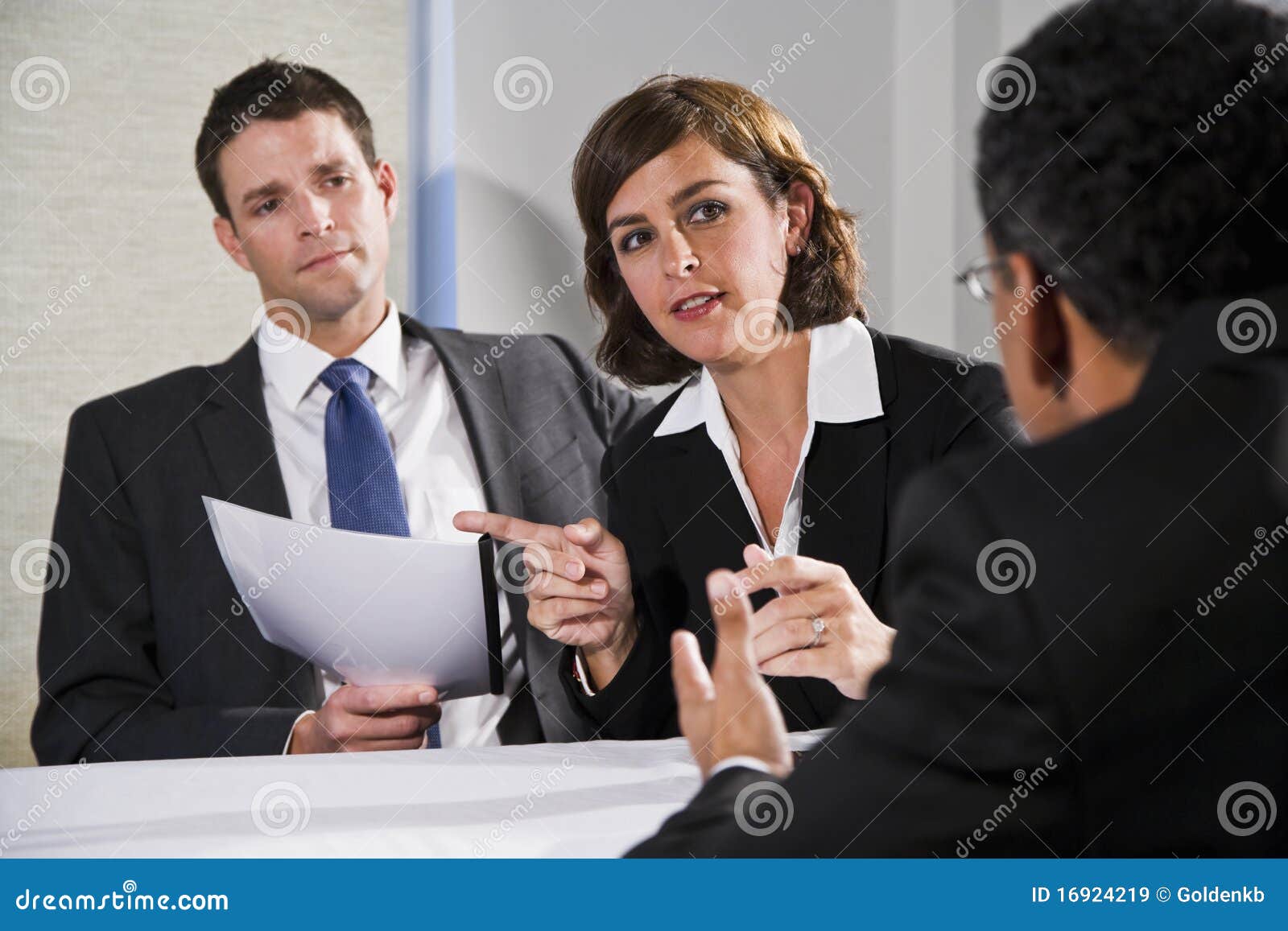 Businesswoman Negotiating with Men Stock Image - Image of corporate ...