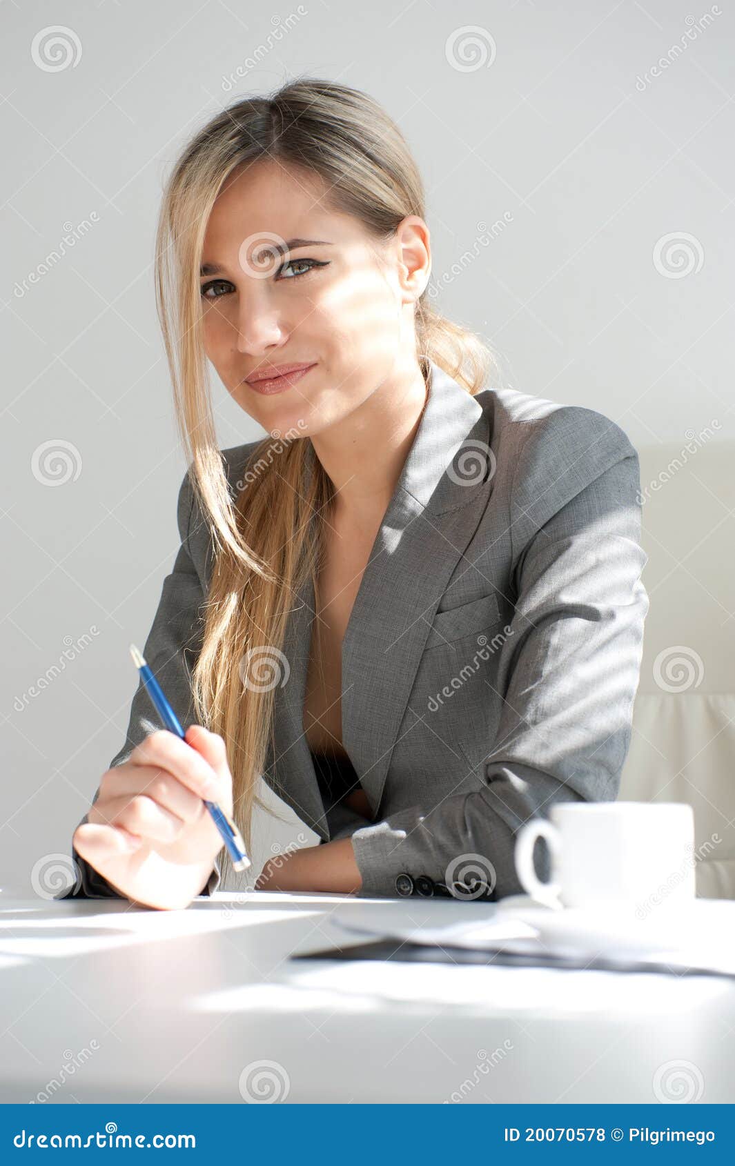 Businesswoman in the Office. Stock Photo - Image of documents, busy ...